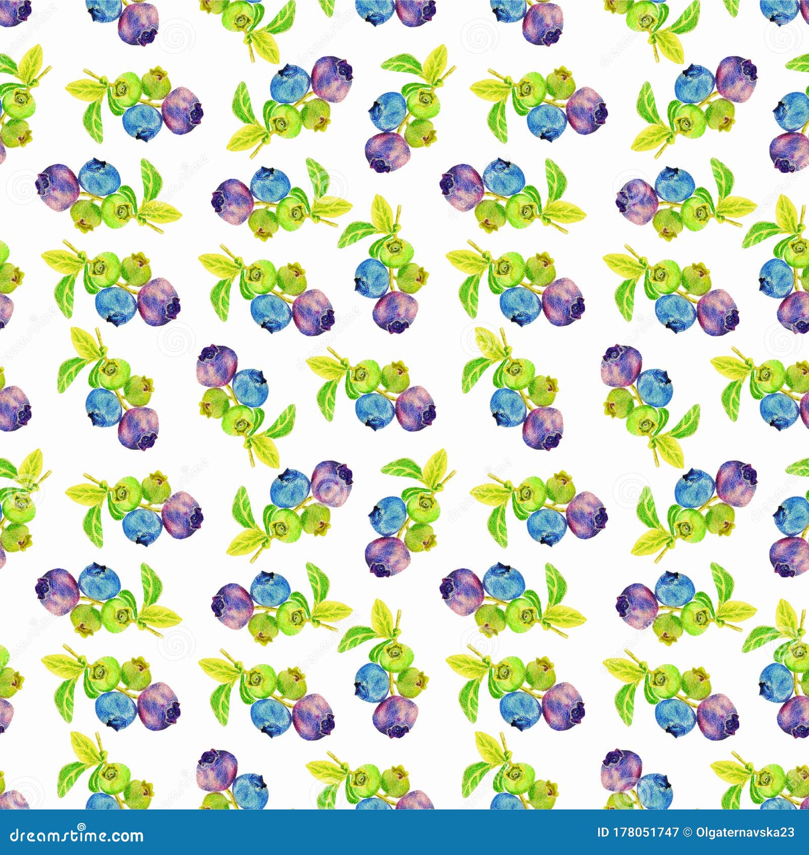 Blueberry Pattern-1 for Paper, Textiles, Illustration Stock ...
