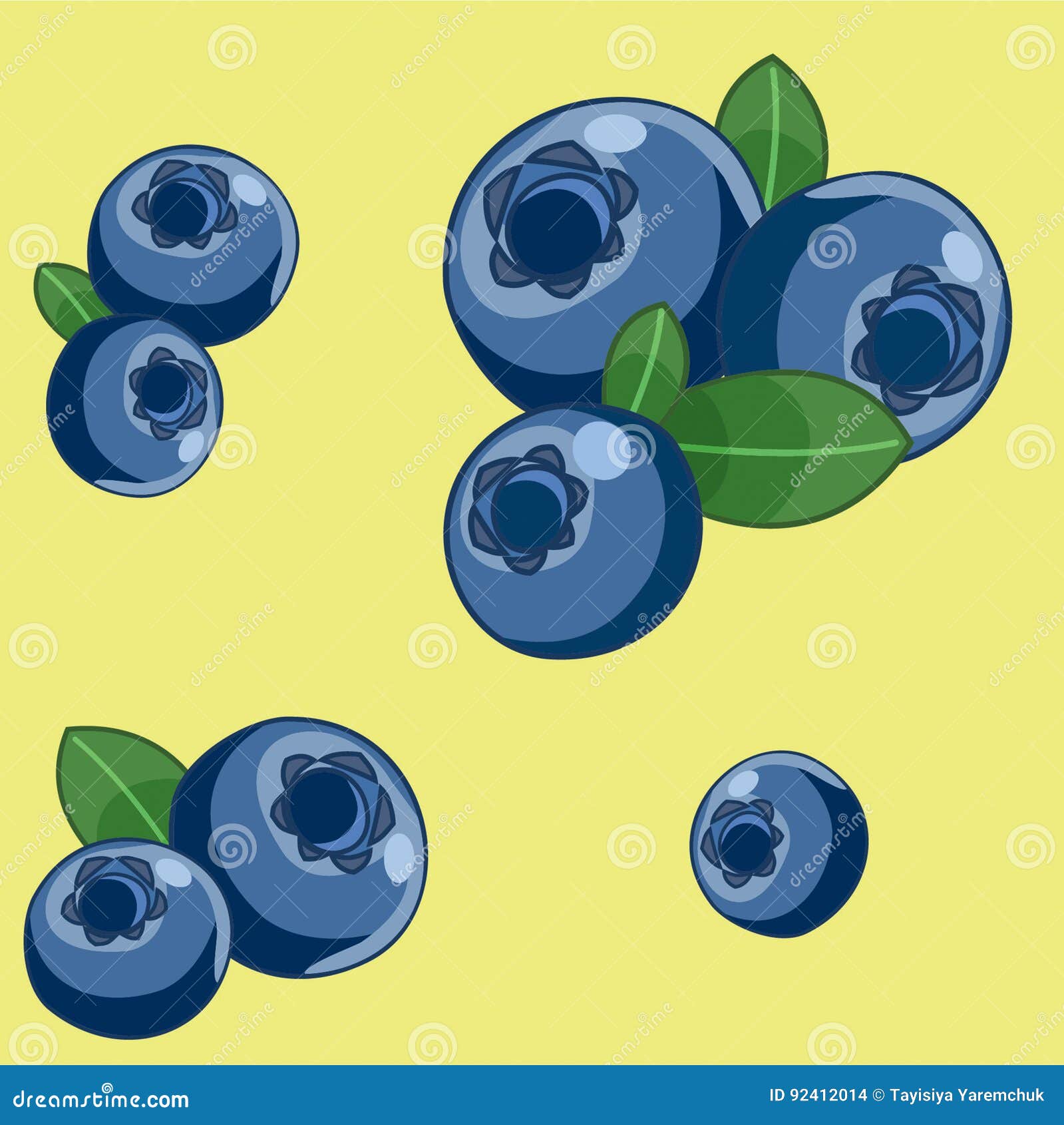 Blueberry Pattern. Seamless Texture Stock Vector - Illustration of ...