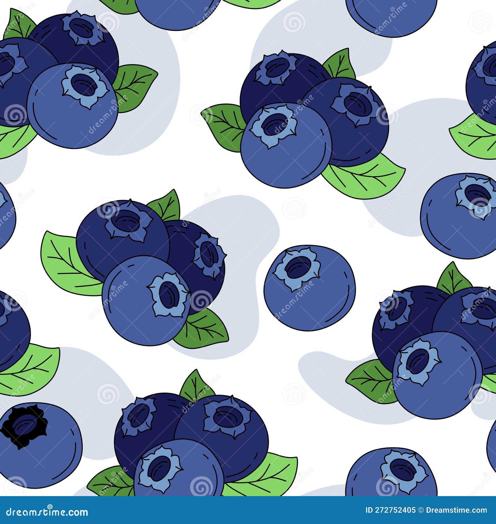 Blueberry Pattern Seamless on White Background Vector Illustration ...