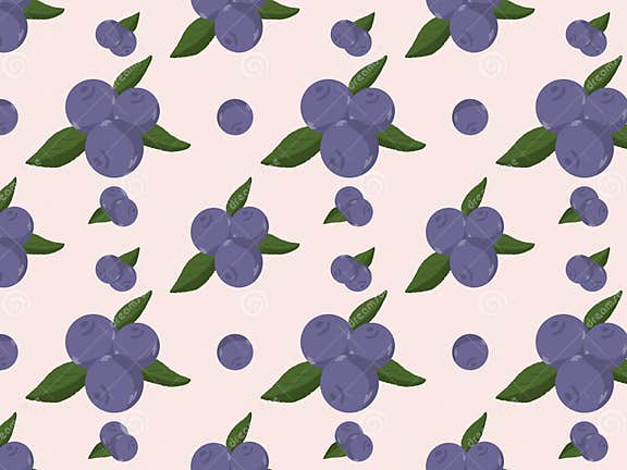 Blueberry Pattern for Textiles, Wallpapers, Backgrounds, Etc Stock ...