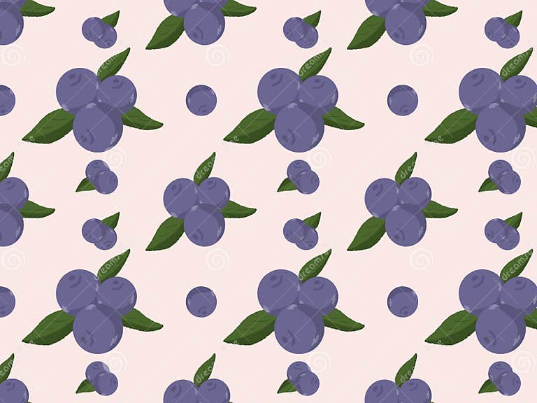 Blueberry Pattern for Textiles, Wallpapers, Backgrounds, Etc Stock ...
