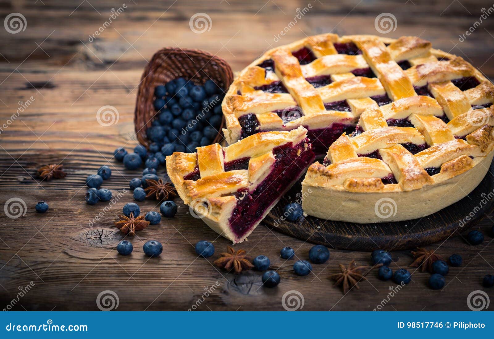 Blueberry pie stock photo. Image of sweet, blueberry - 98517746