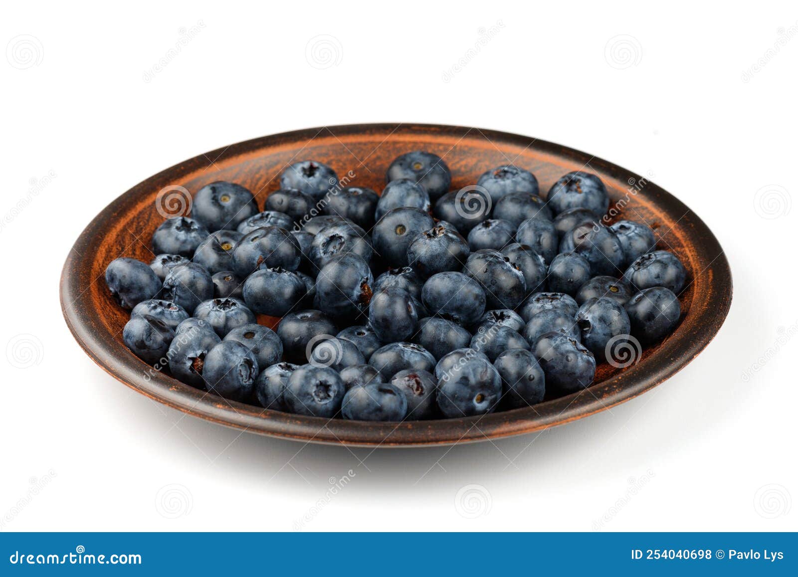 Blueberry in a Plate Isolate Stock Photo - Image of food, fruit: 254040698