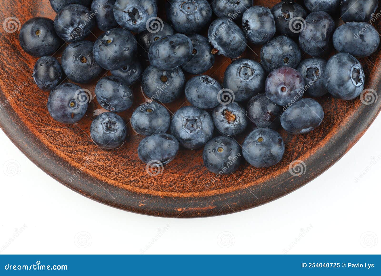 Blueberry in a Plate Isolate Stock Image - Image of delicious, food ...