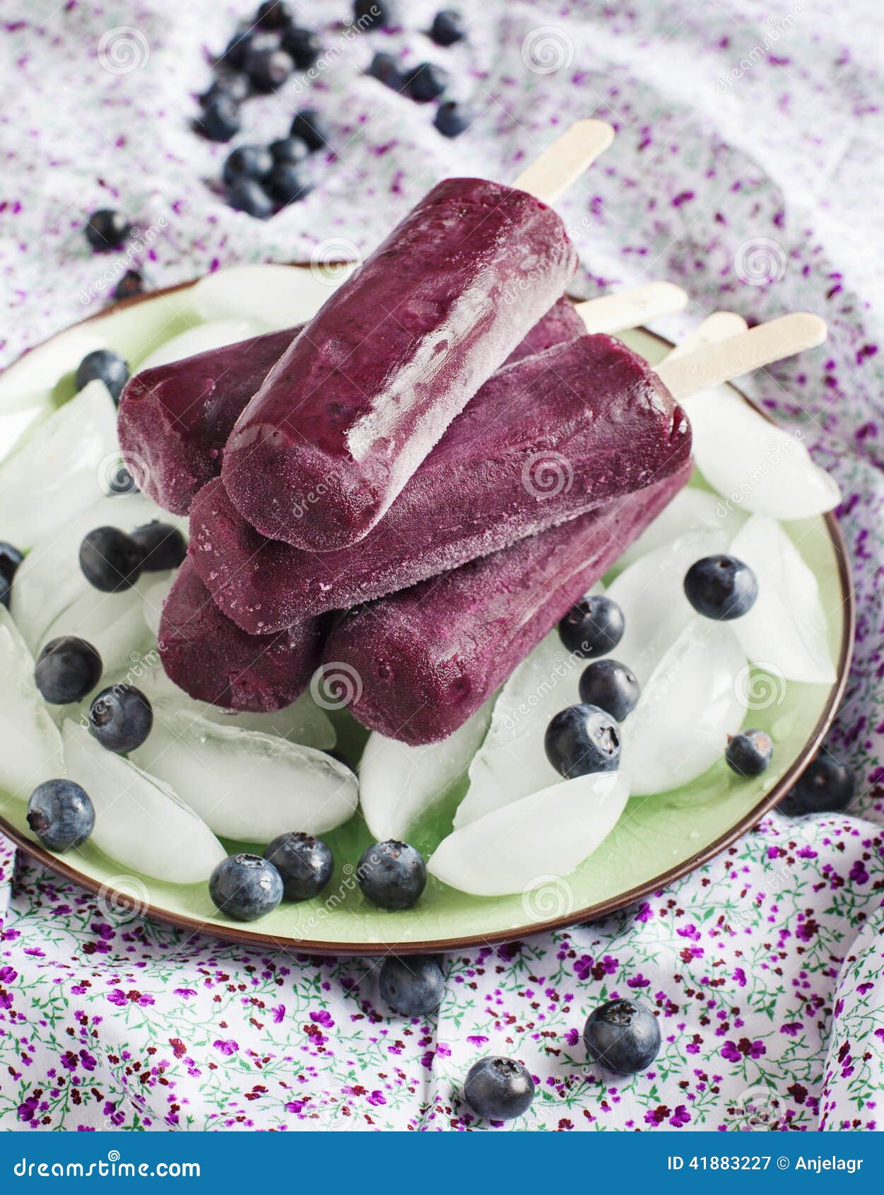 Blueberry Popsicles stock image. Image of popsicle, table - 41883227