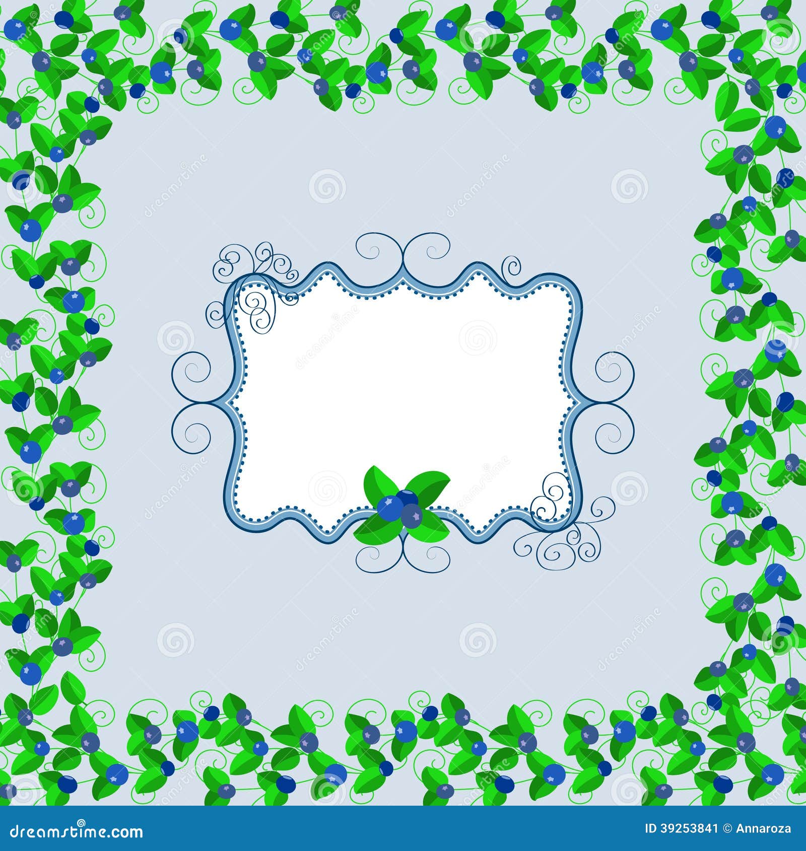 Blueberry Postcard stock vector. Illustration of invitation - 39253841