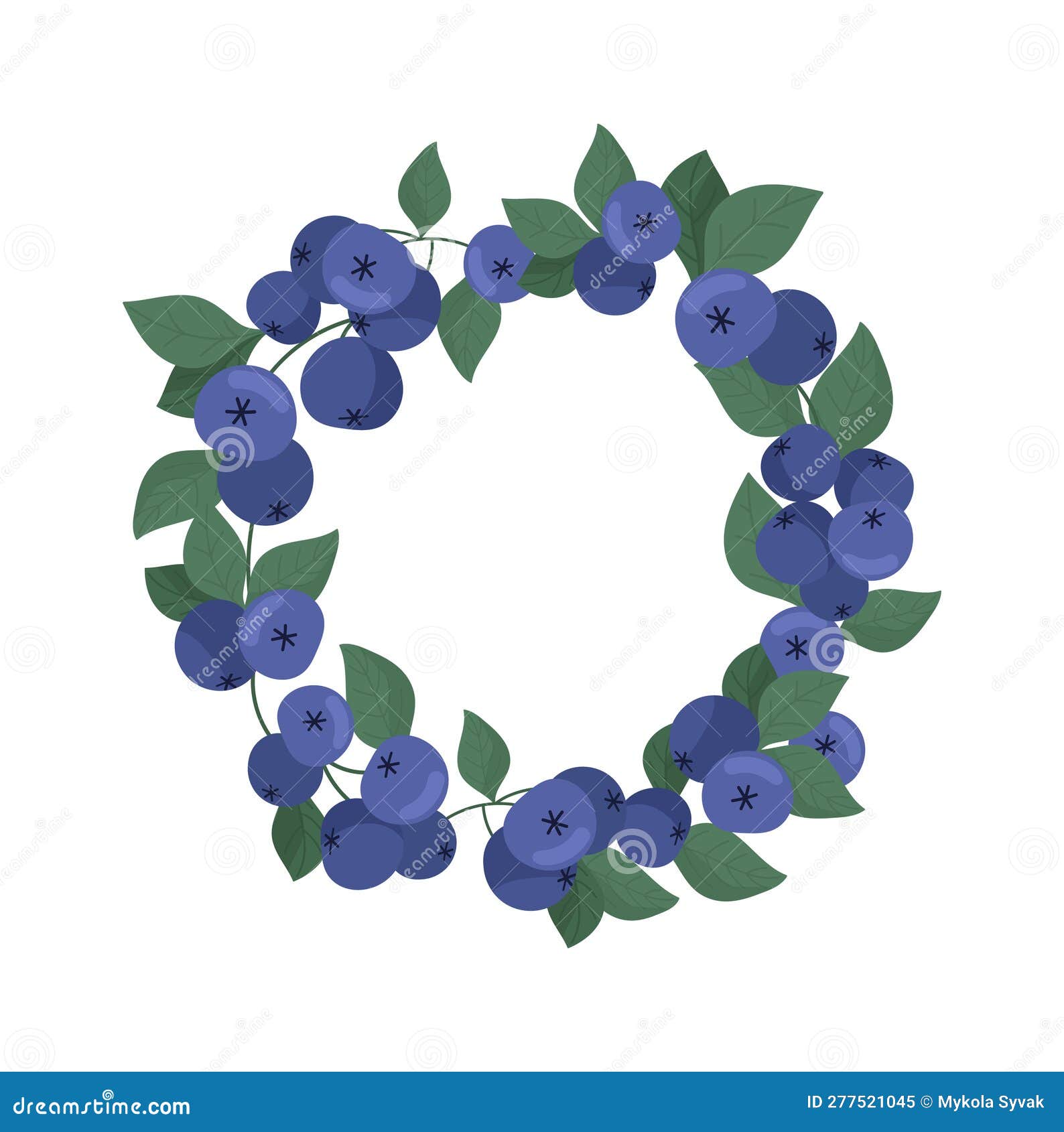 Blueberry Round Frame stock vector. Illustration of white - 277521045