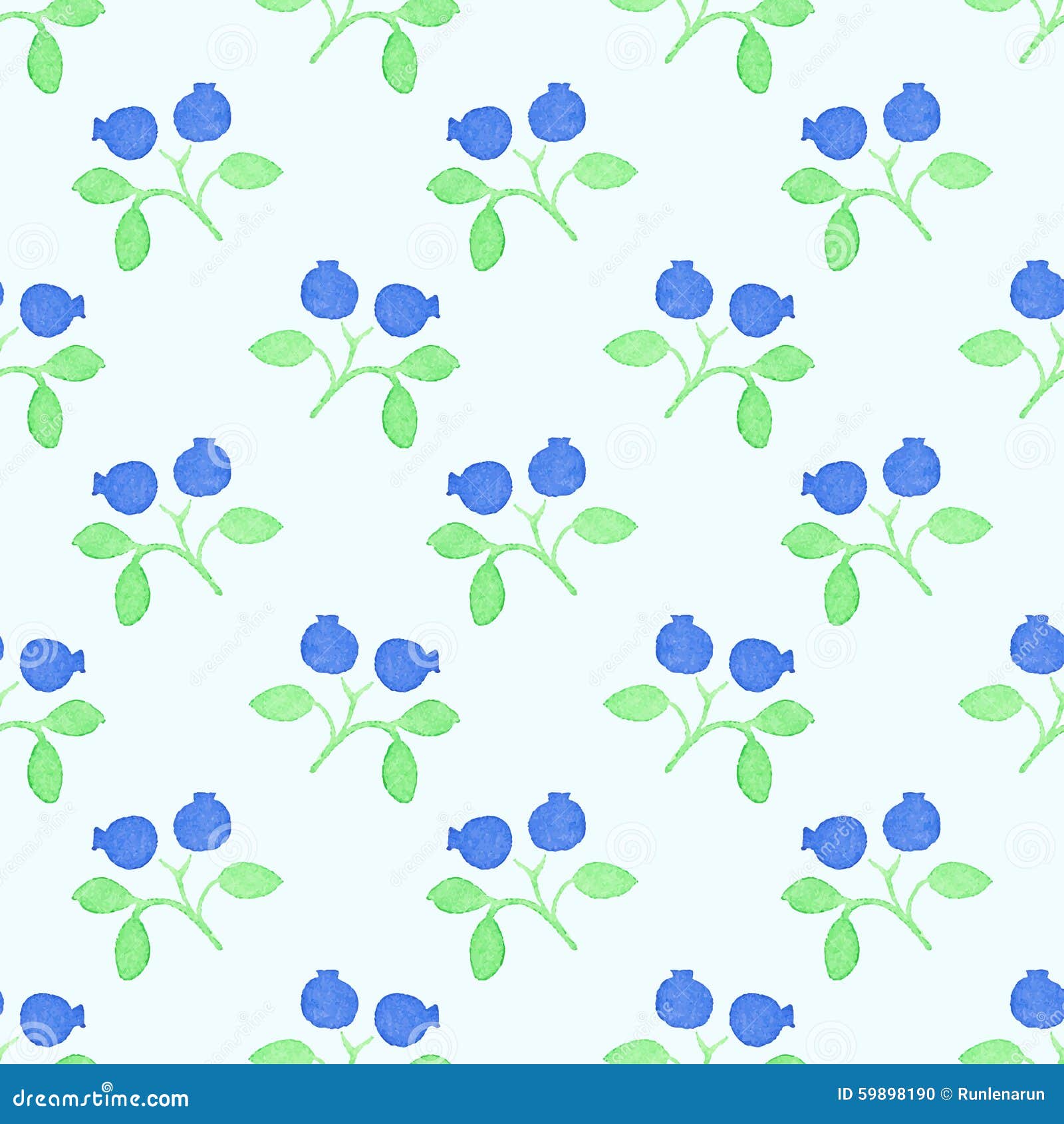 Blueberry. Seamless Pattern With Berries. Hand-drawn Background. Vector ...
