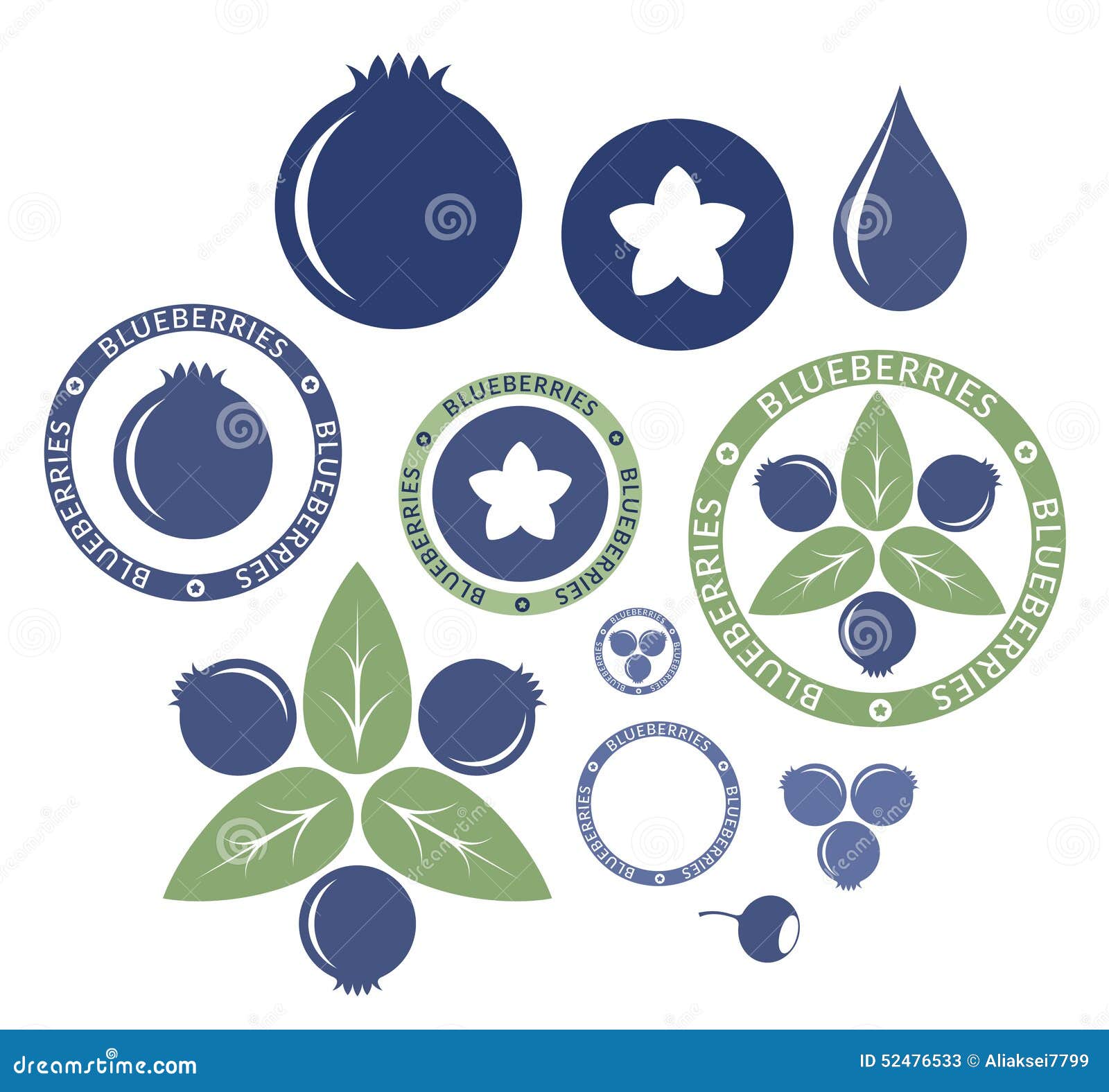 Blueberry. Set stock vector. Illustration of berry, abstract - 52476533
