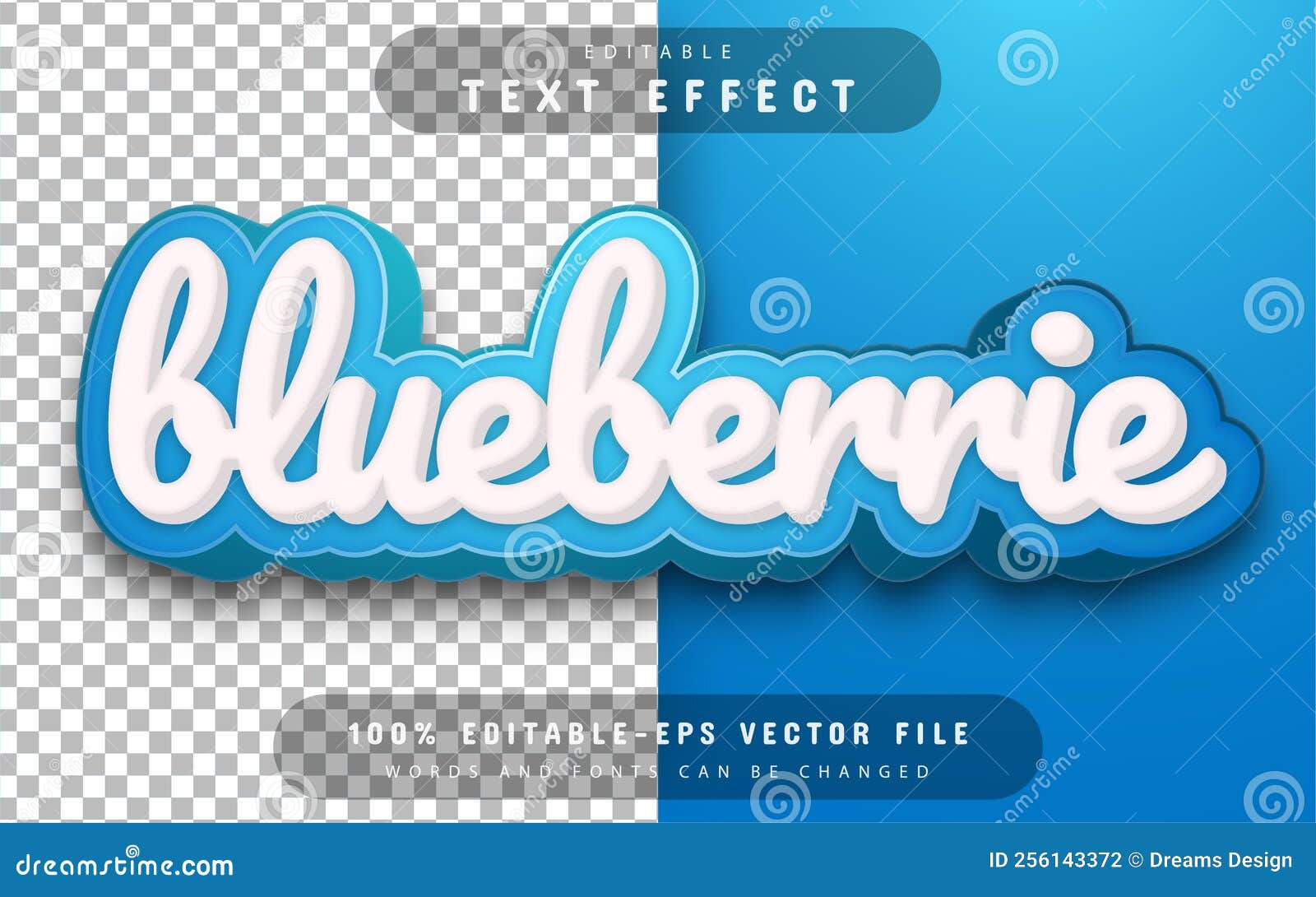 Blueberry Text Effect Editable Stock Vector - Illustration of abstract ...