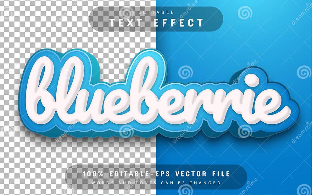 Blueberry Text Effect Editable Stock Vector - Illustration of abstract ...