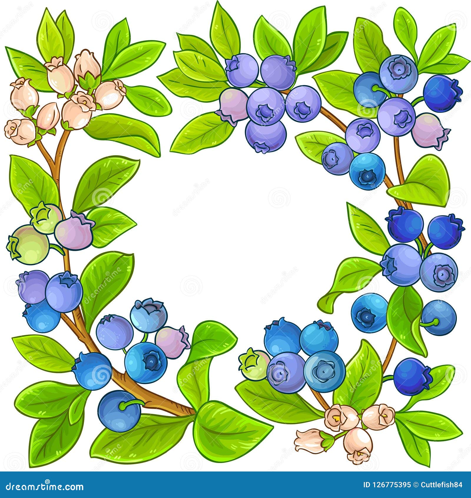 Blueberry vector frame stock vector. Illustration of delicious - 126775395