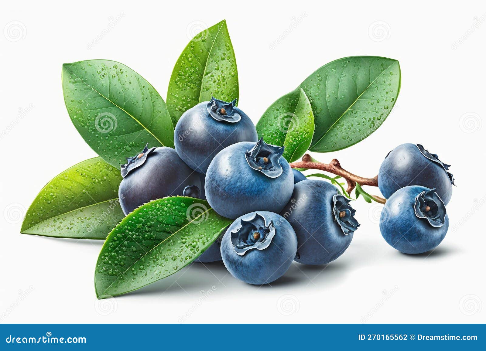 Blueberry. Wild Berries on a White Background Stock Illustration ...