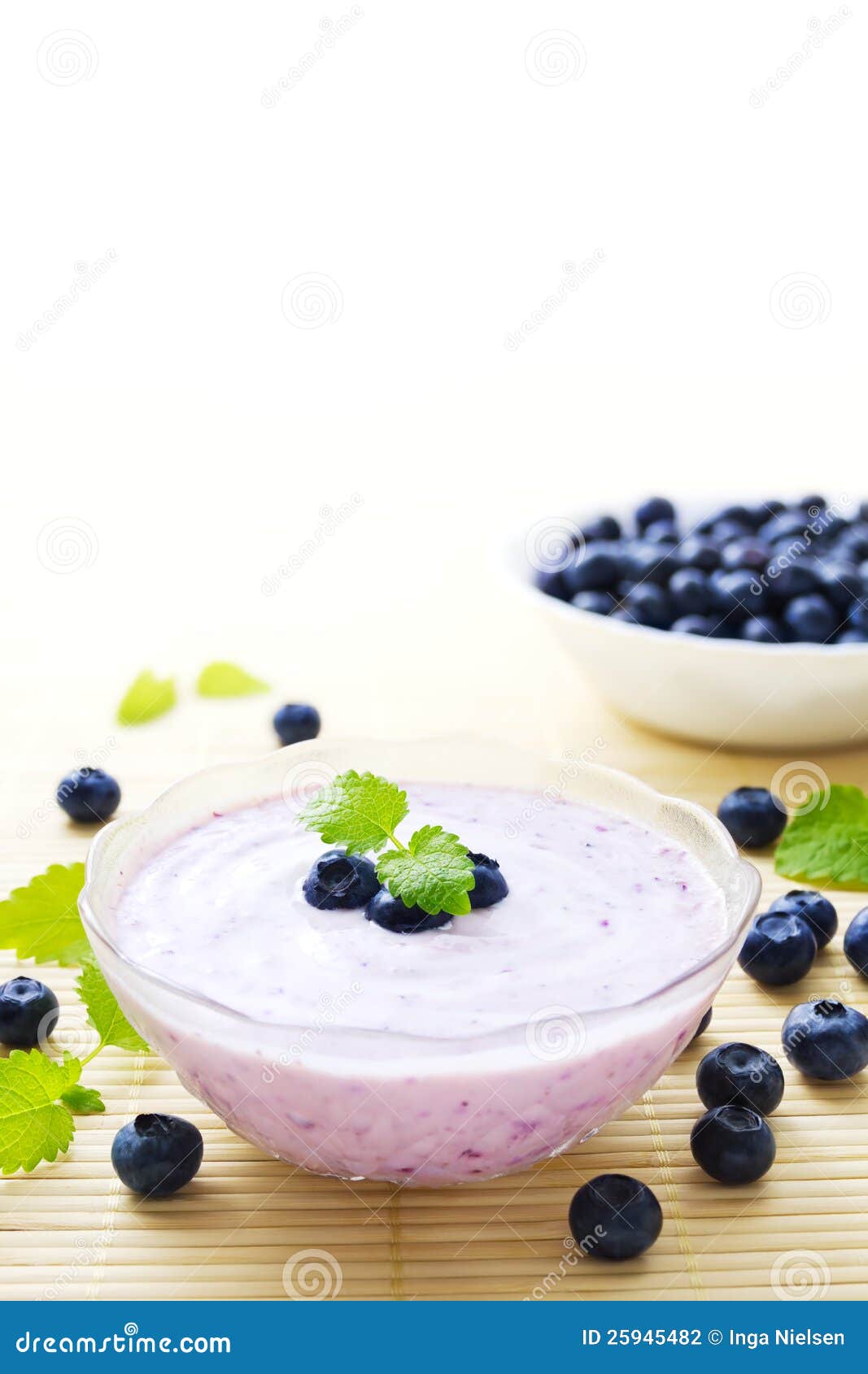Blueberry yogurt stock photo. Image of curd, bowl, vertical - 25945482