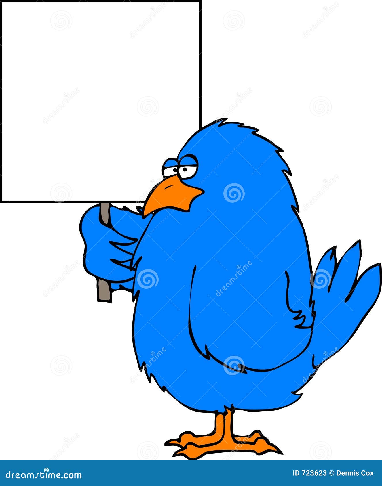 Bluebird with a blank sign stock illustration. Illustration of blank ...