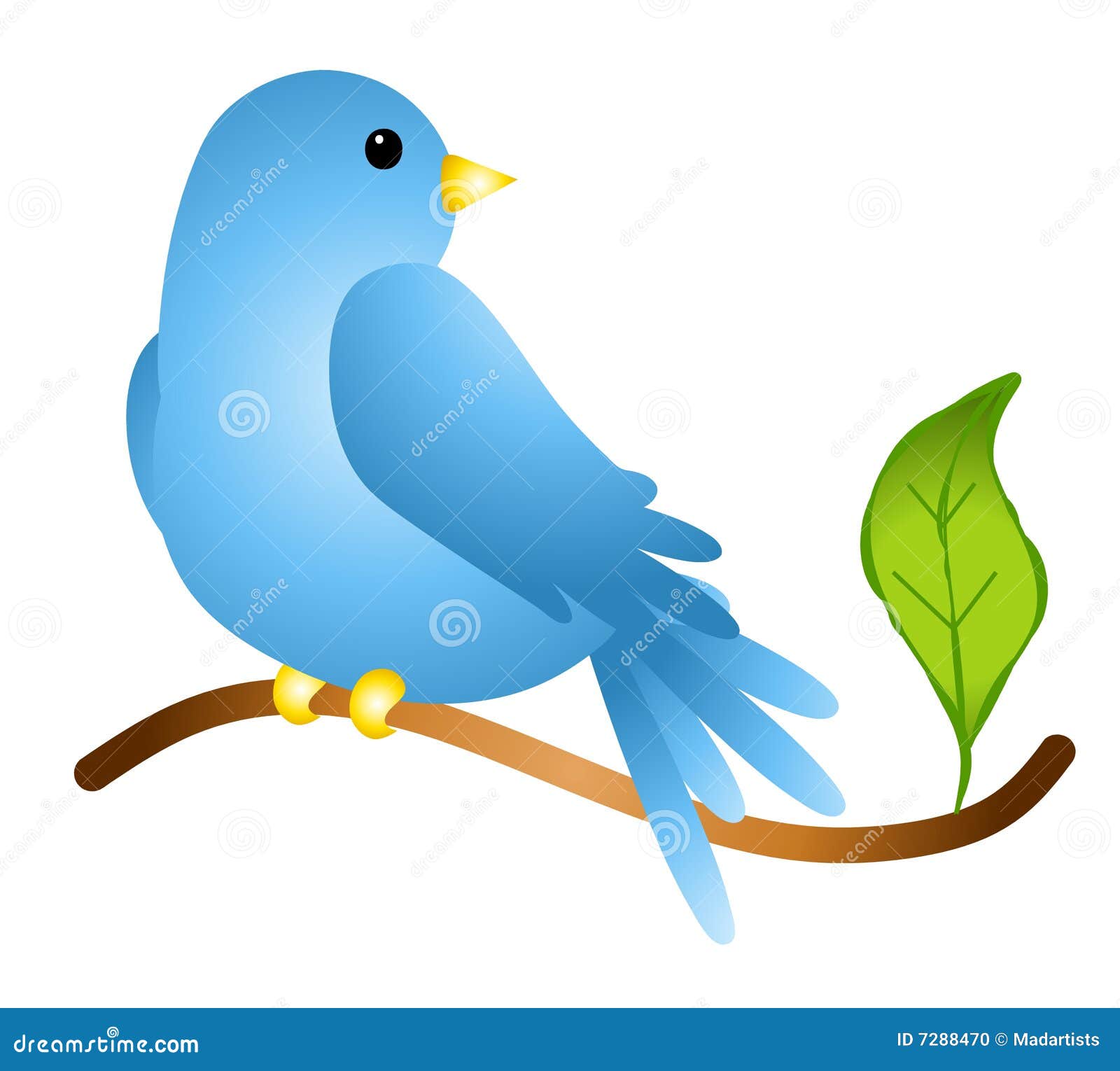 Bluebird On A Branch Royalty-Free Illustration | CartoonDealer.com #7288470