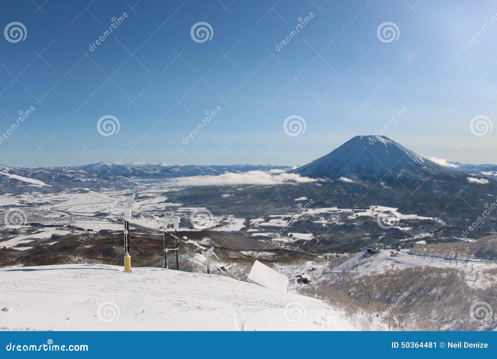 A bluebird day at Hanazono stock image. Image of hokkaido - 50364481