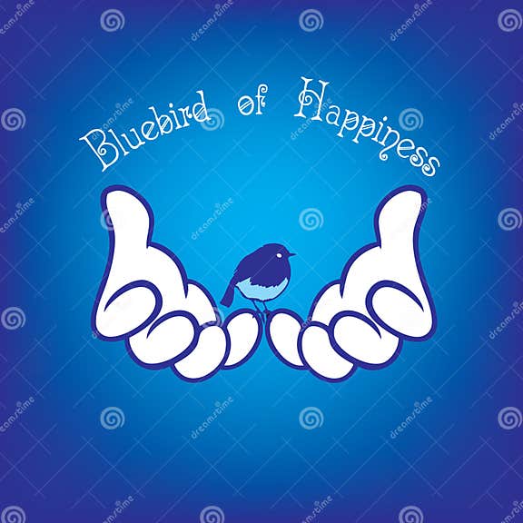 Bluebird of Happiness Poster Stock Vector - Illustration of vector ...