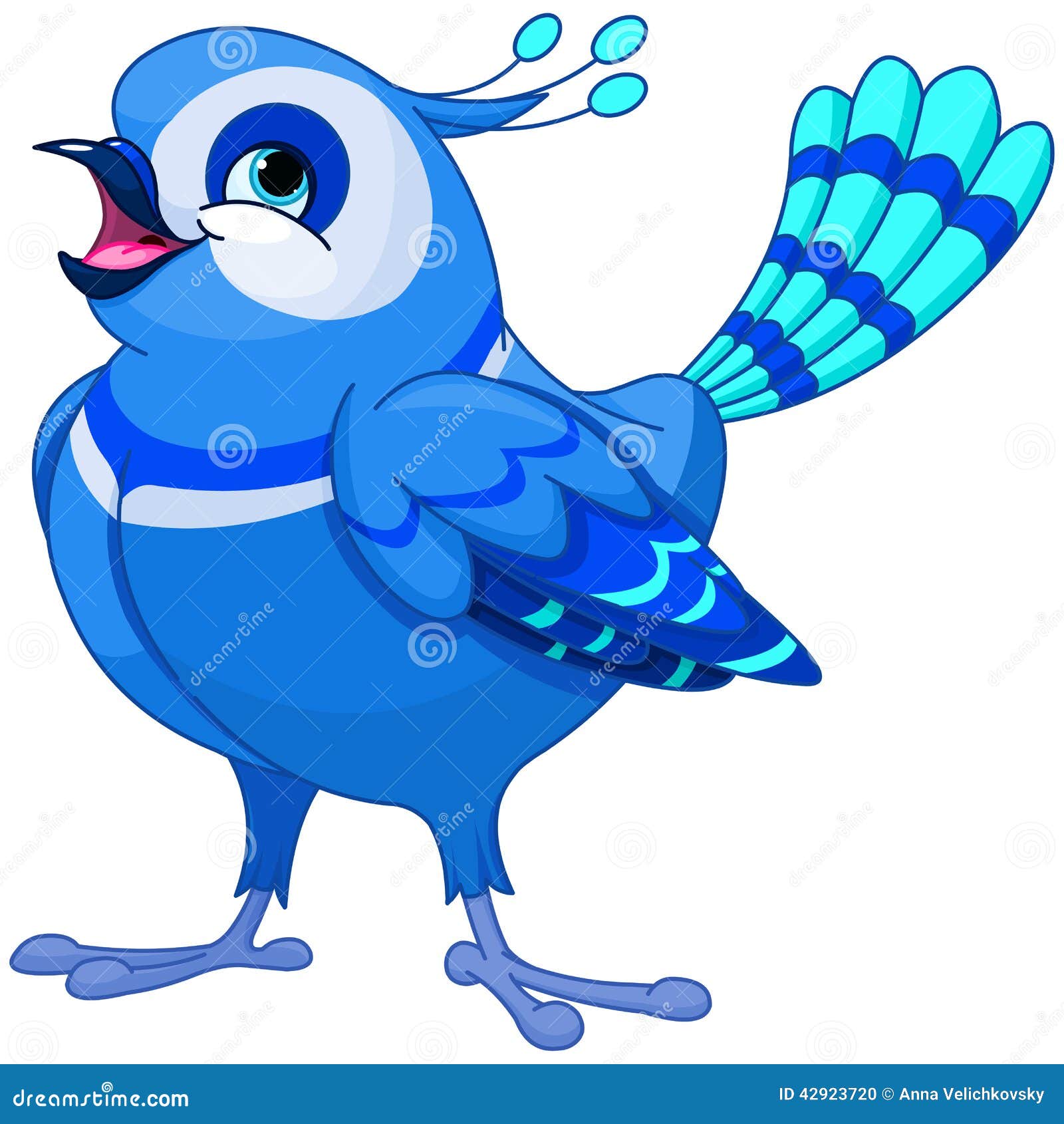 Cute Bluebird Cartoon Flying Vector Illustration | CartoonDealer.com ...