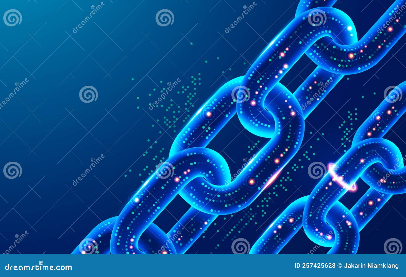 BlueChain stock vector. Illustration of crypto, connection - 257425628