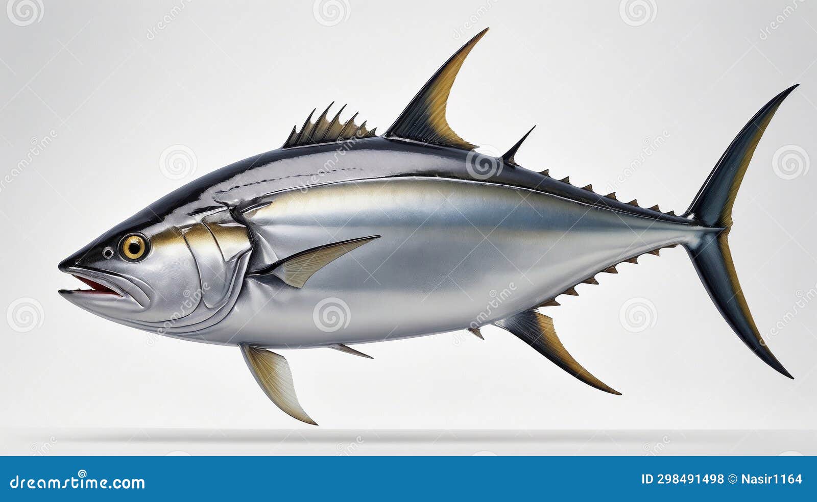 A Bluefin Tuna Fish Isolated on White Background Stock Illustration ...