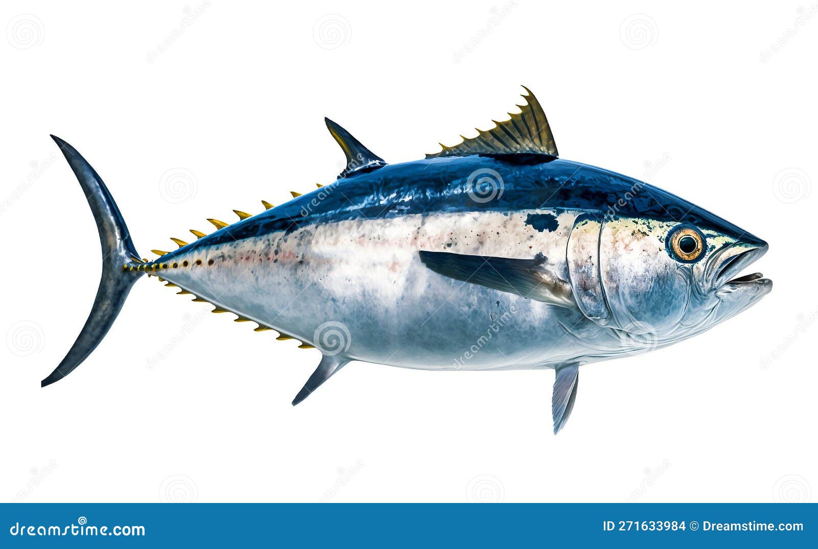 Bluefin Tuna Fish Isolated on White Background Stock Illustration ...