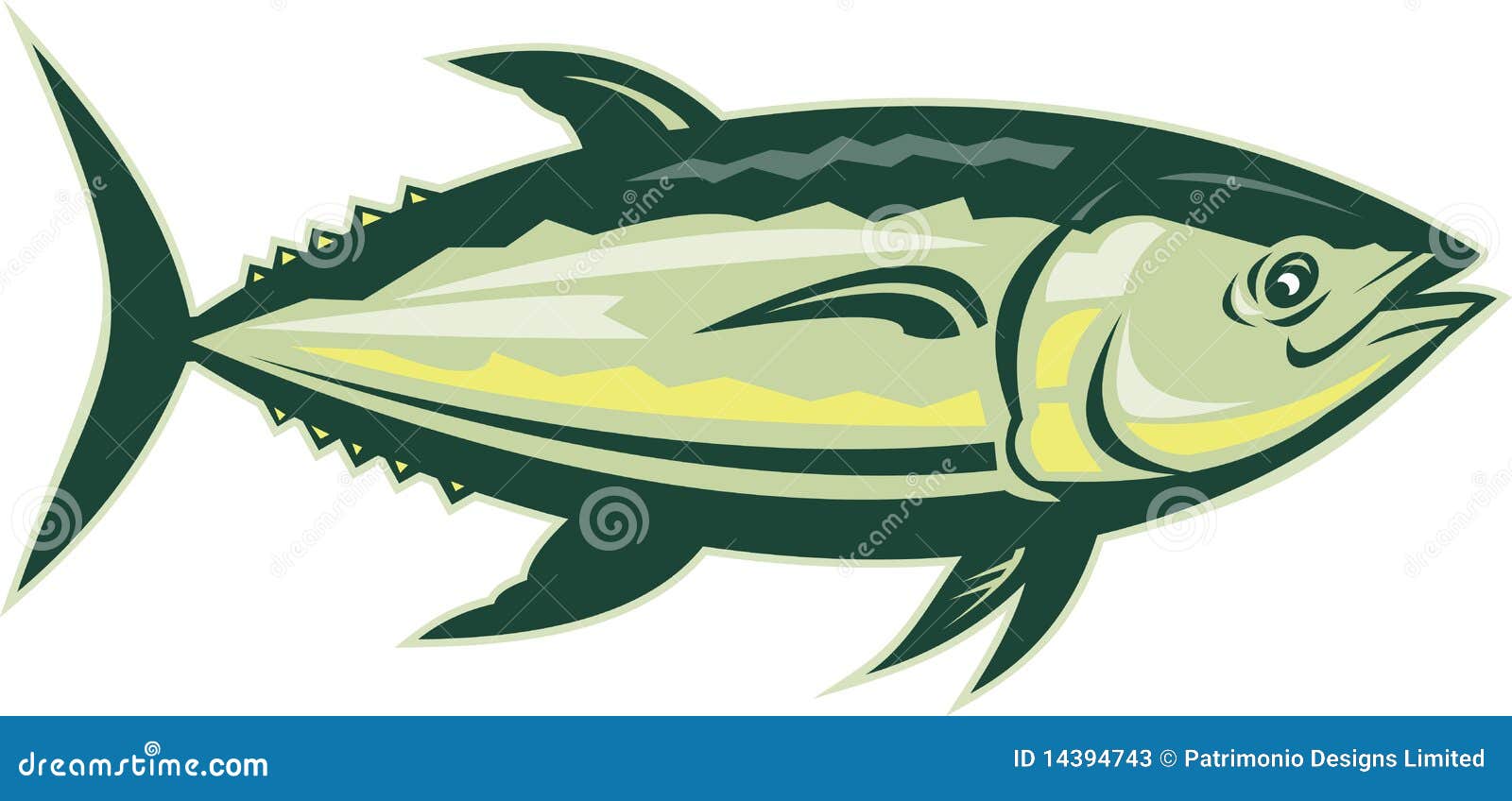 Bluefin Tuna Fish Side View Stock Illustration - Illustration of tuna ...