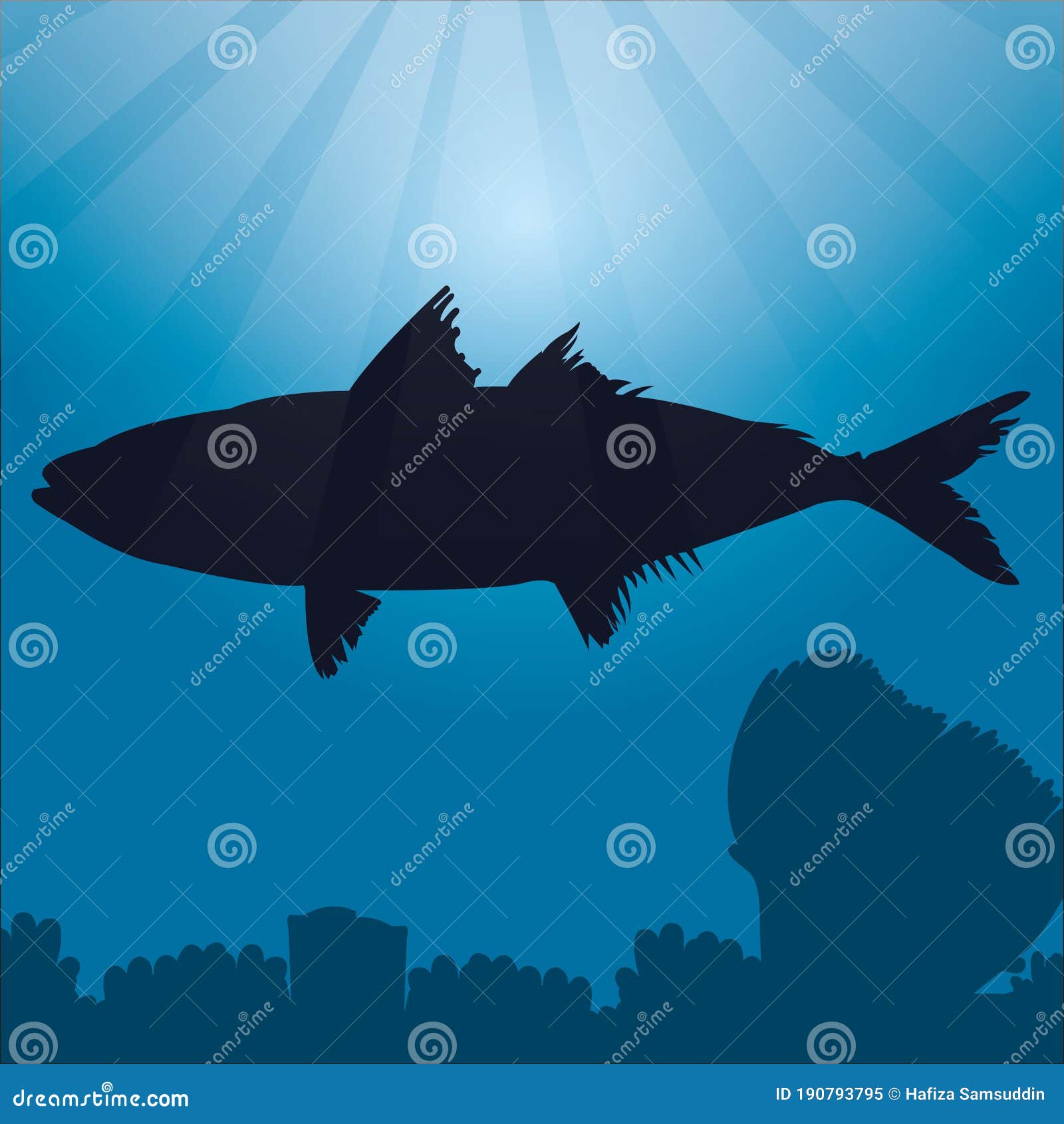 Bluefin Tuna Silhouette. Vector Illustration Decorative Design Stock ...