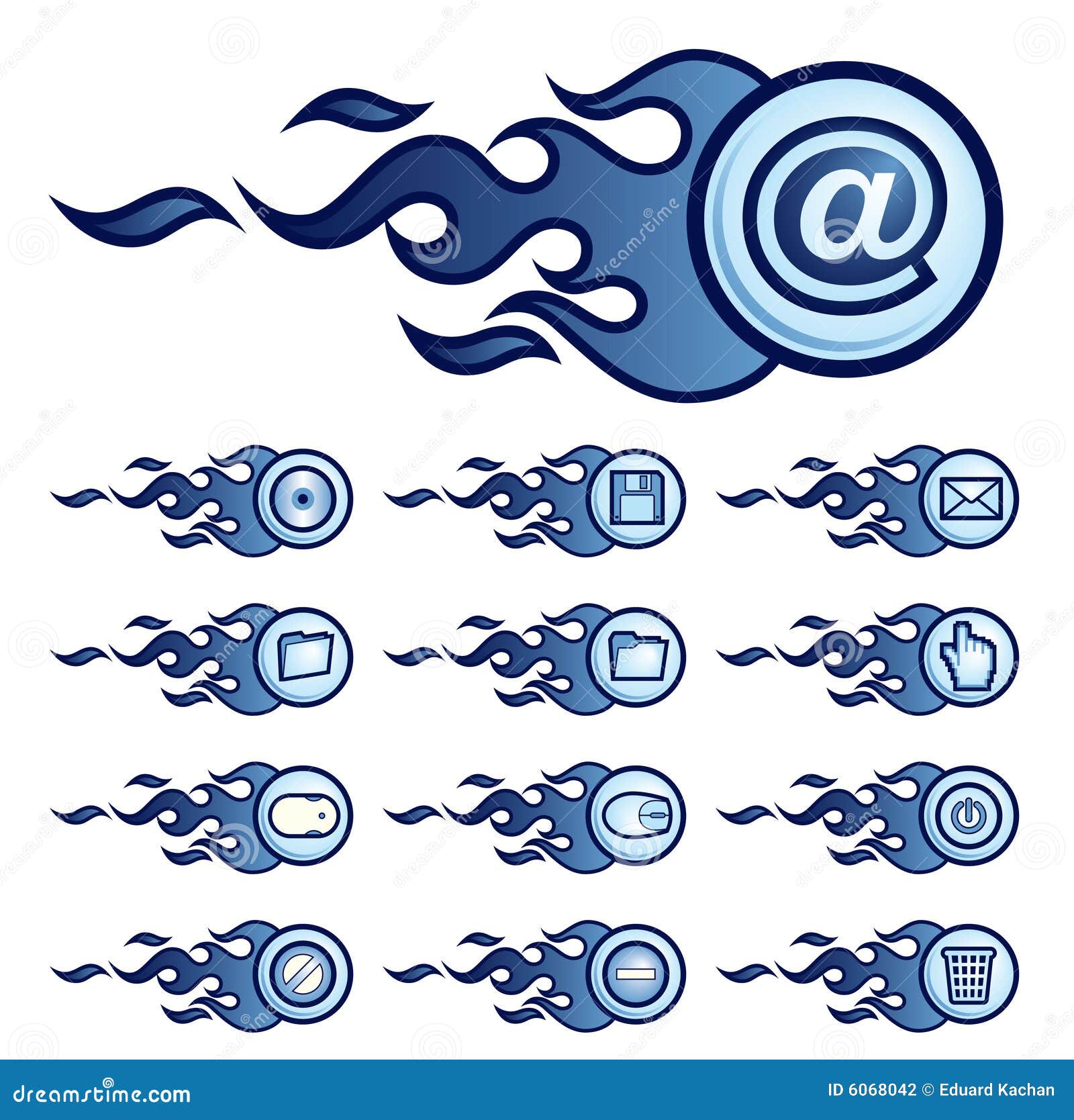 Bluefire Icons Computer Theme Stock Vector - Illustration of flame ...