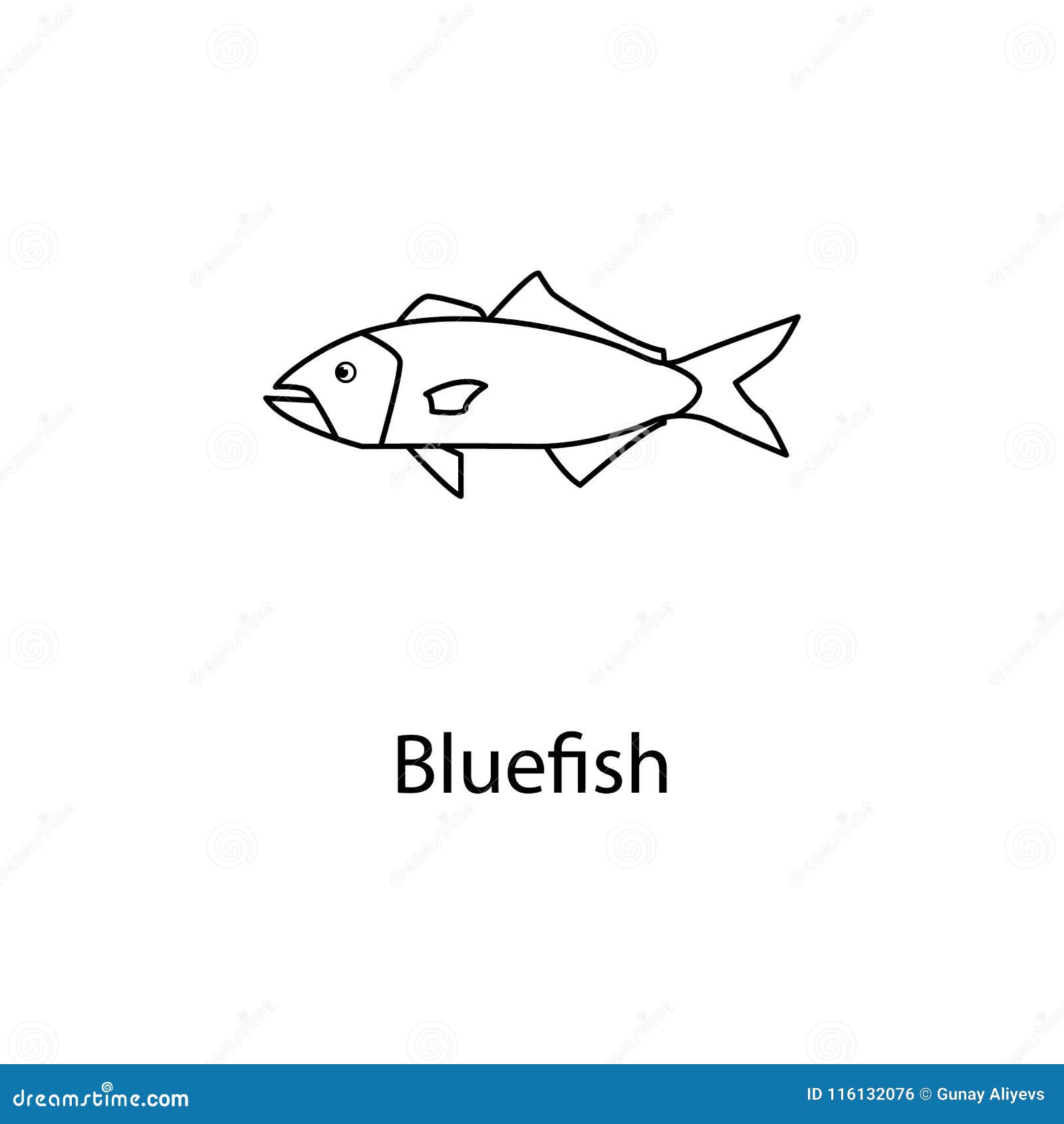 Bluefish Icon. Element of Marine Life for Mobile Concept and Web Apps ...