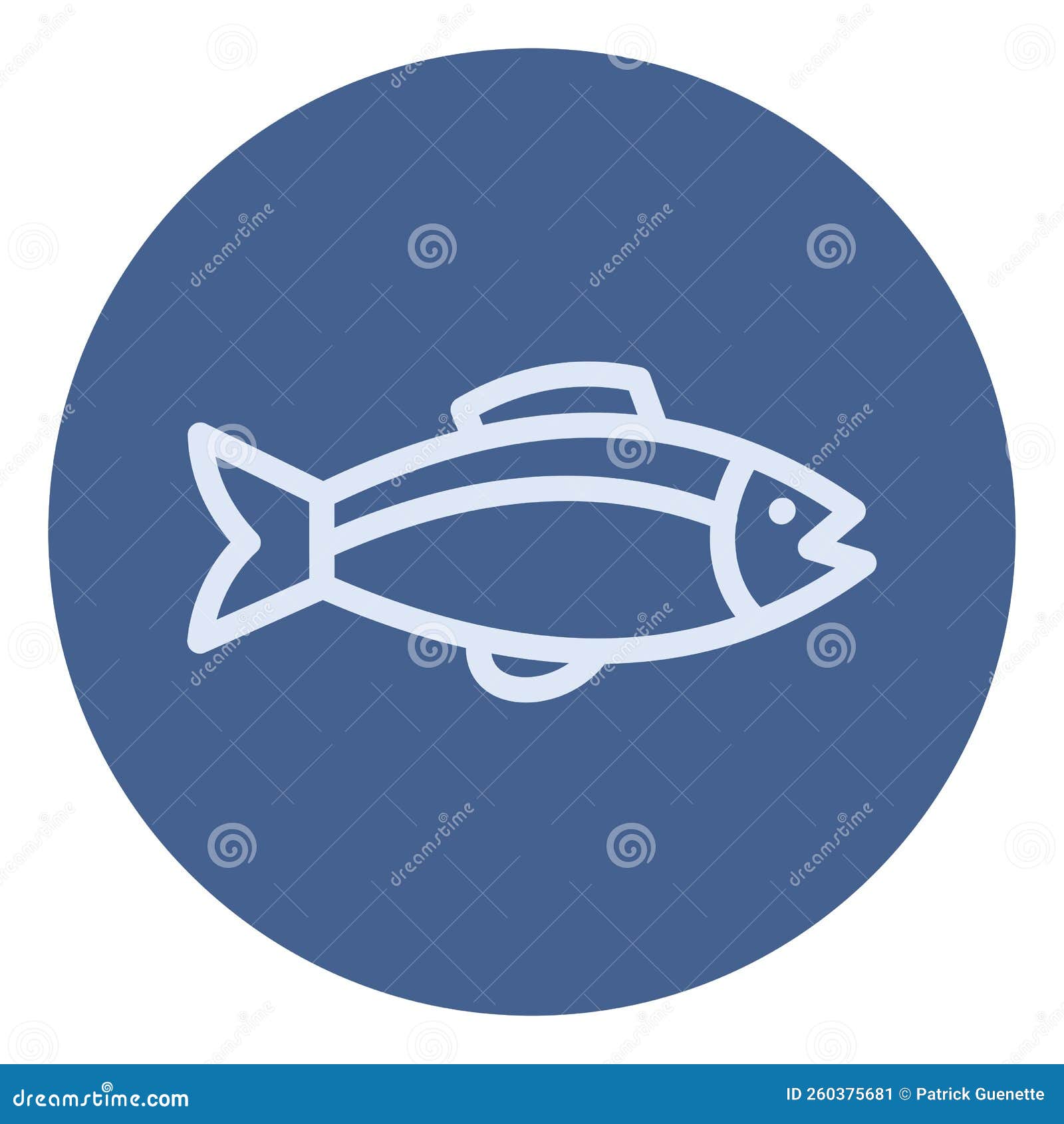 Bluegill Fish, Vector Illustration, Lining Draw, Side | CartoonDealer ...