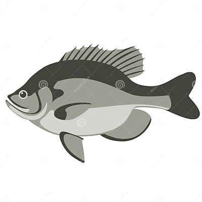 Bluegill Fish, Vector Illustration, Flat Style, Side Stock Vector ...