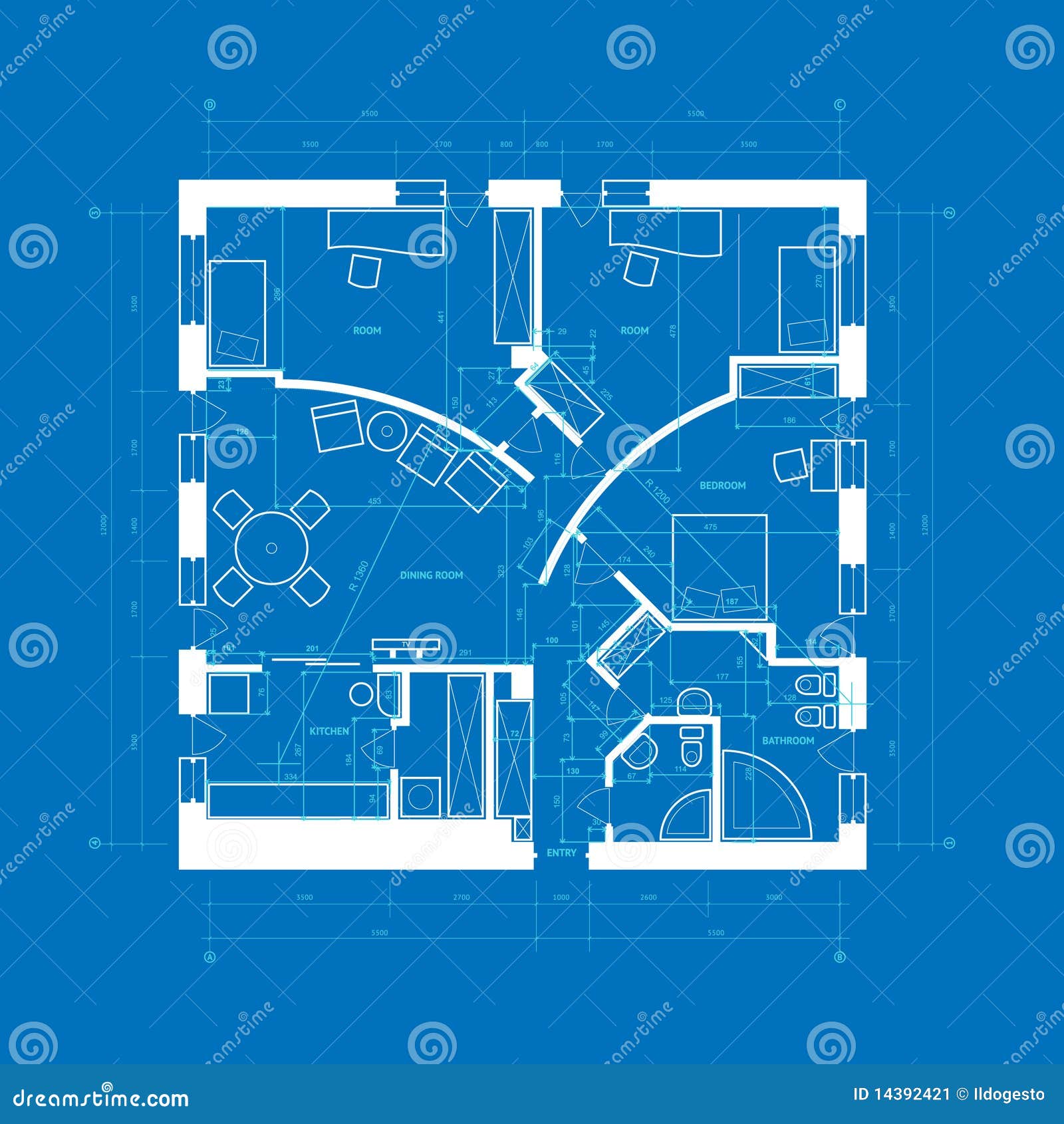 Blueprint abstract stock vector. Illustration of built - 14392421