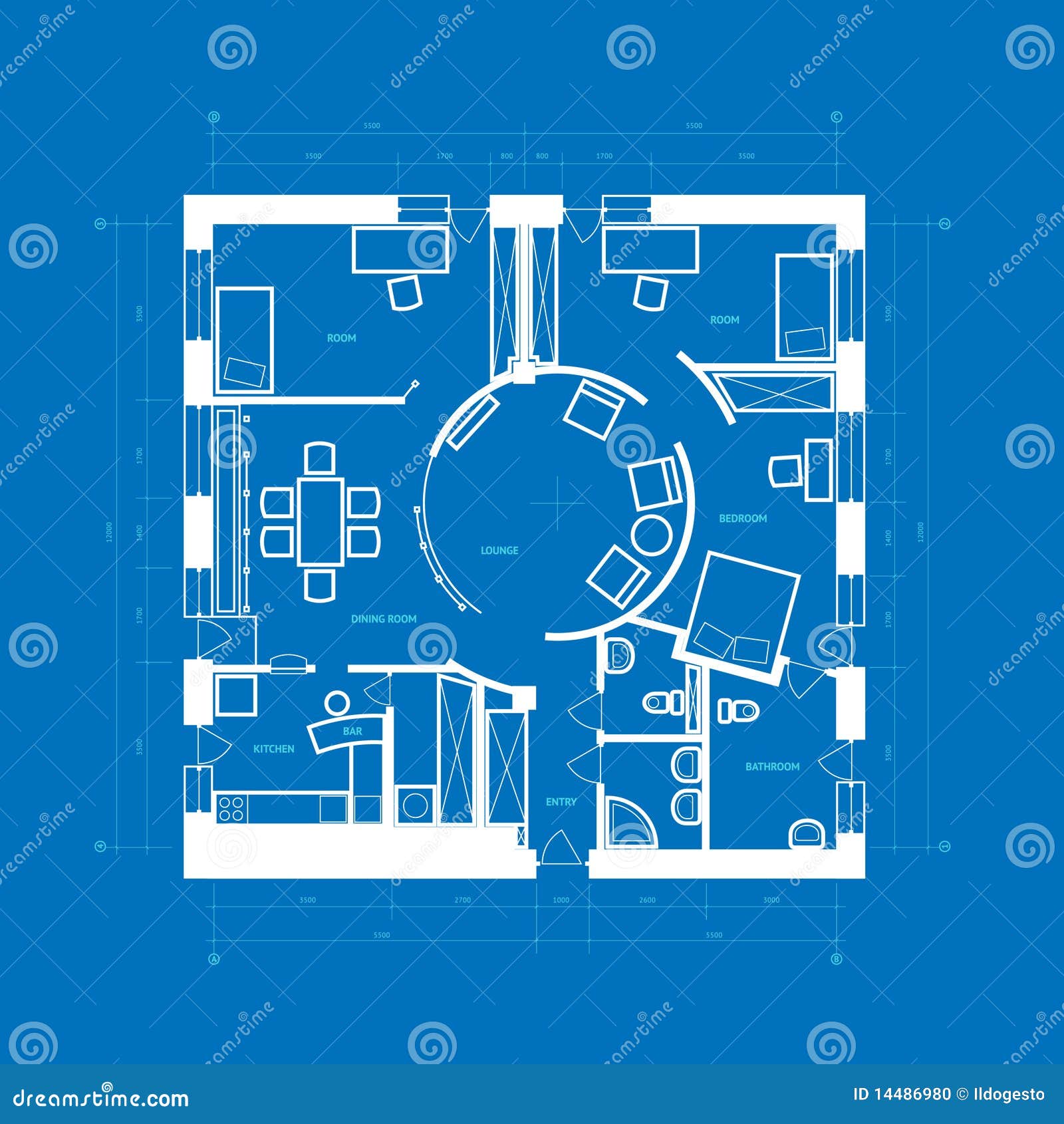 Blueprint abstract stock vector. Illustration of exterior - 14486980