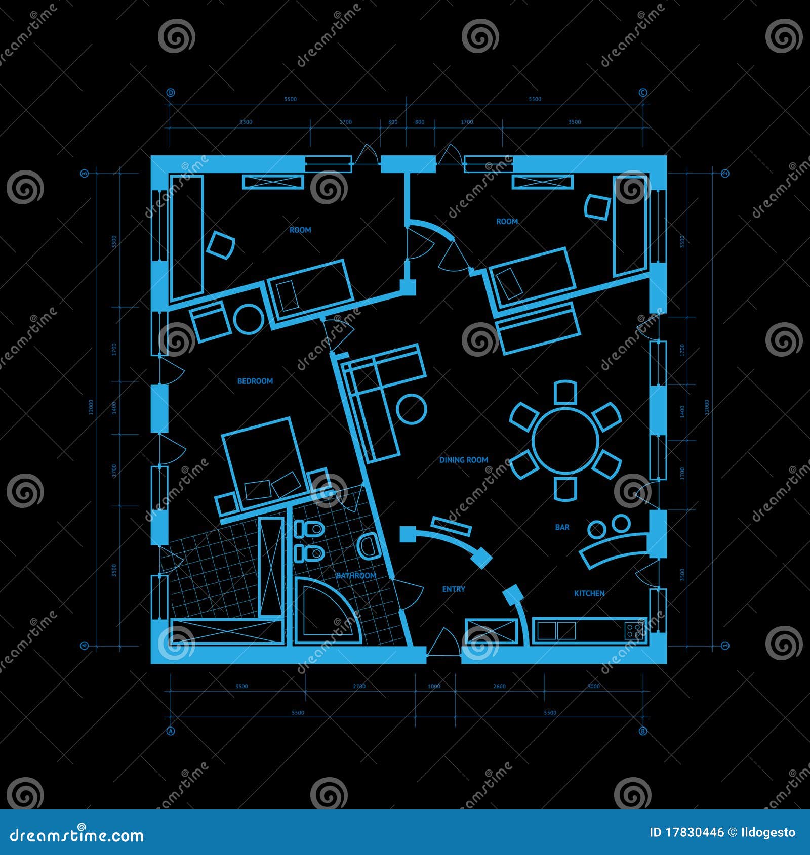 Blueprint abstract stock vector. Illustration of background - 17830446