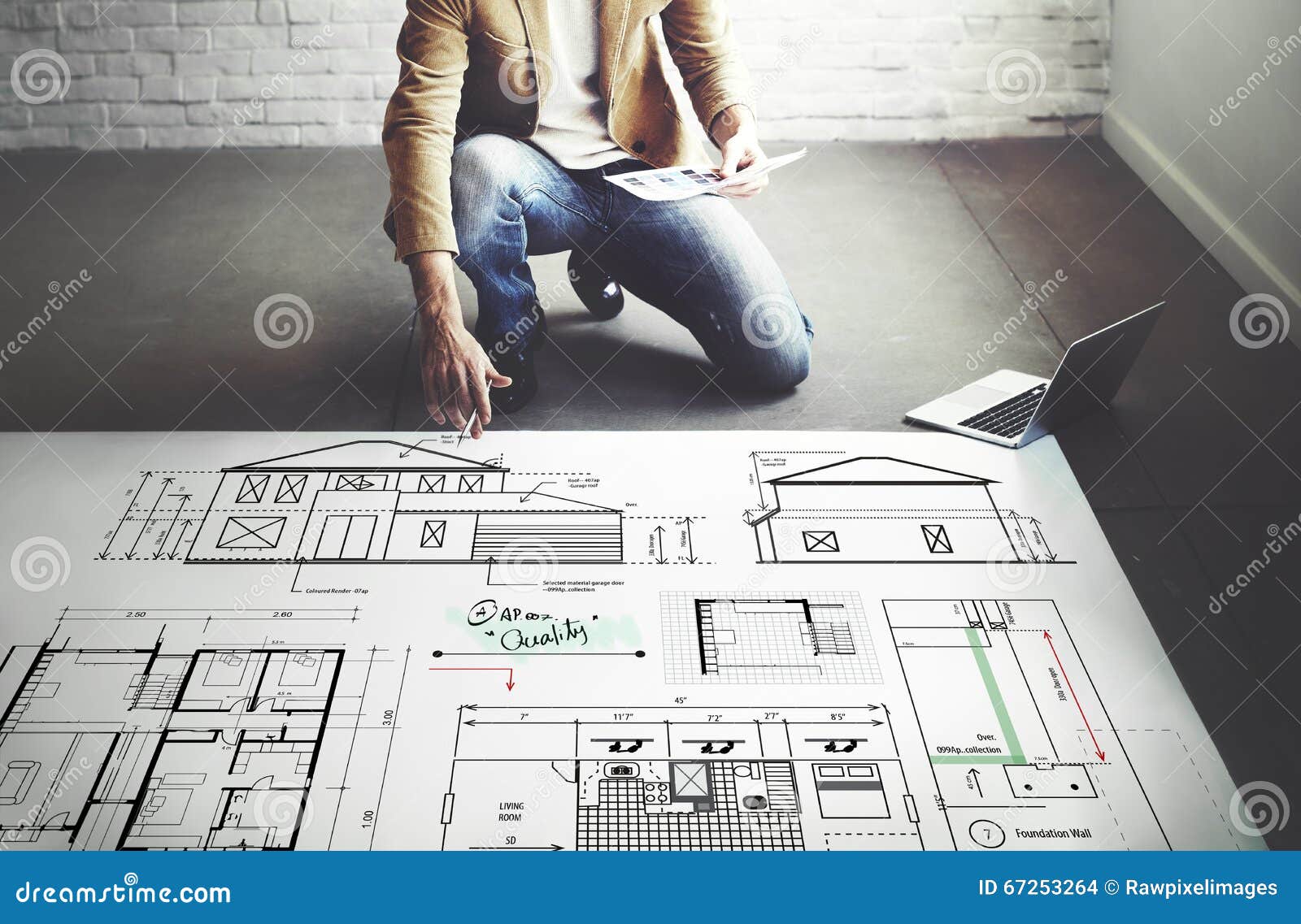Blueprint Architect Construction Project Sketch Concept Stock Photo ...