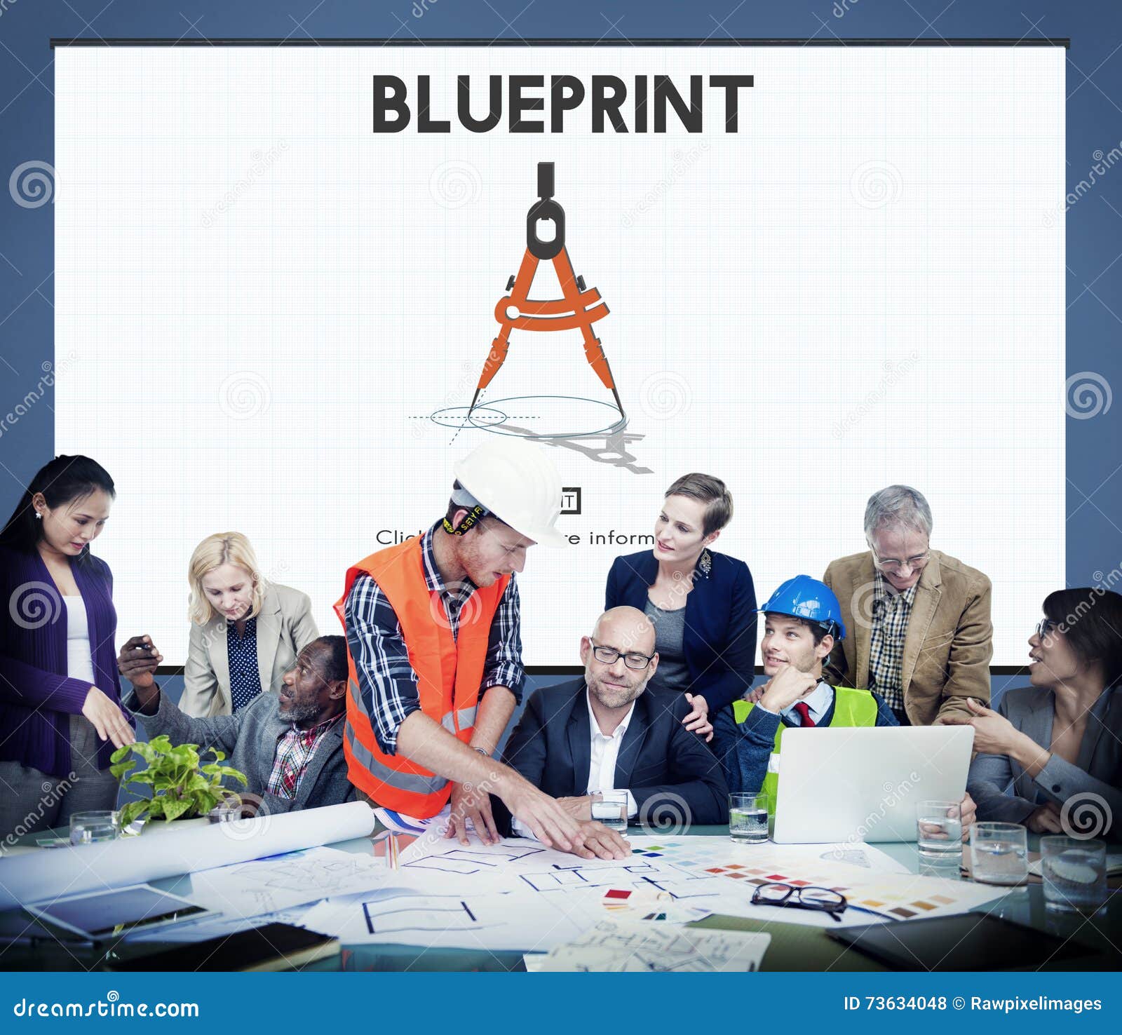 Blueprint Architect Dimensions Project Drafting Concept Stock Photo ...