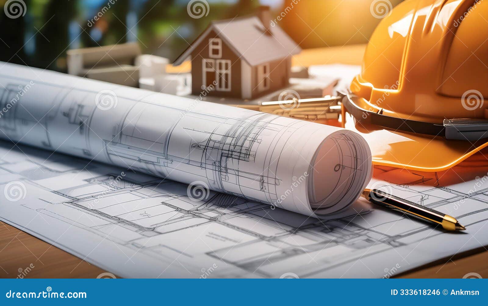 Blueprint and Architectural Design, Featuring Symbols Like Technical ...