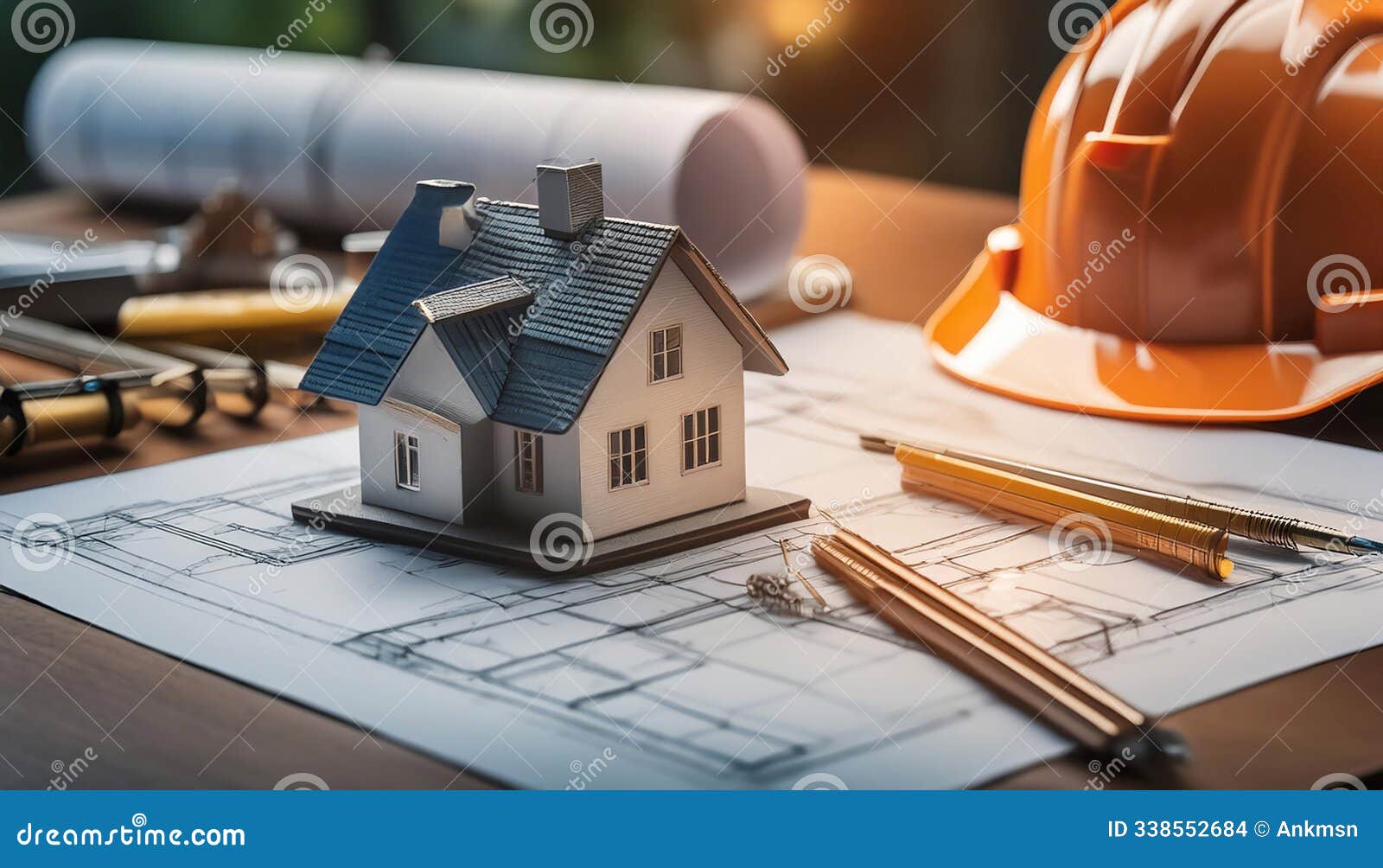 Blueprint and Architectural Design, Featuring Symbols Like Technical ...