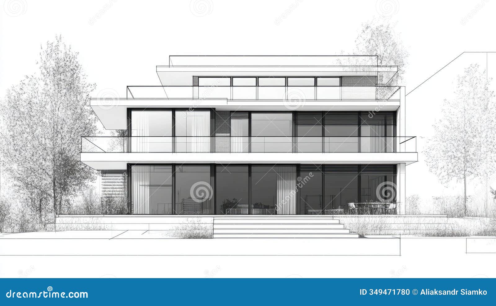 Blueprint And Architectural Design, Featuring Symbols Like Technical ...