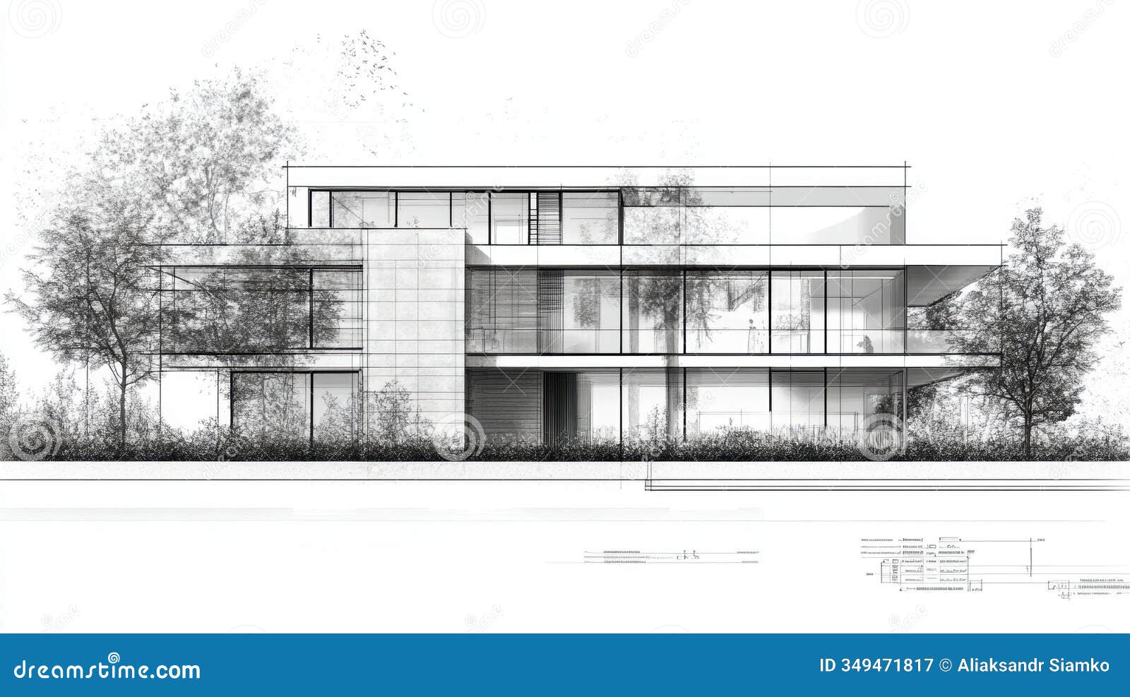 Blueprint And Architectural Design, Featuring Symbols Like Technical ...