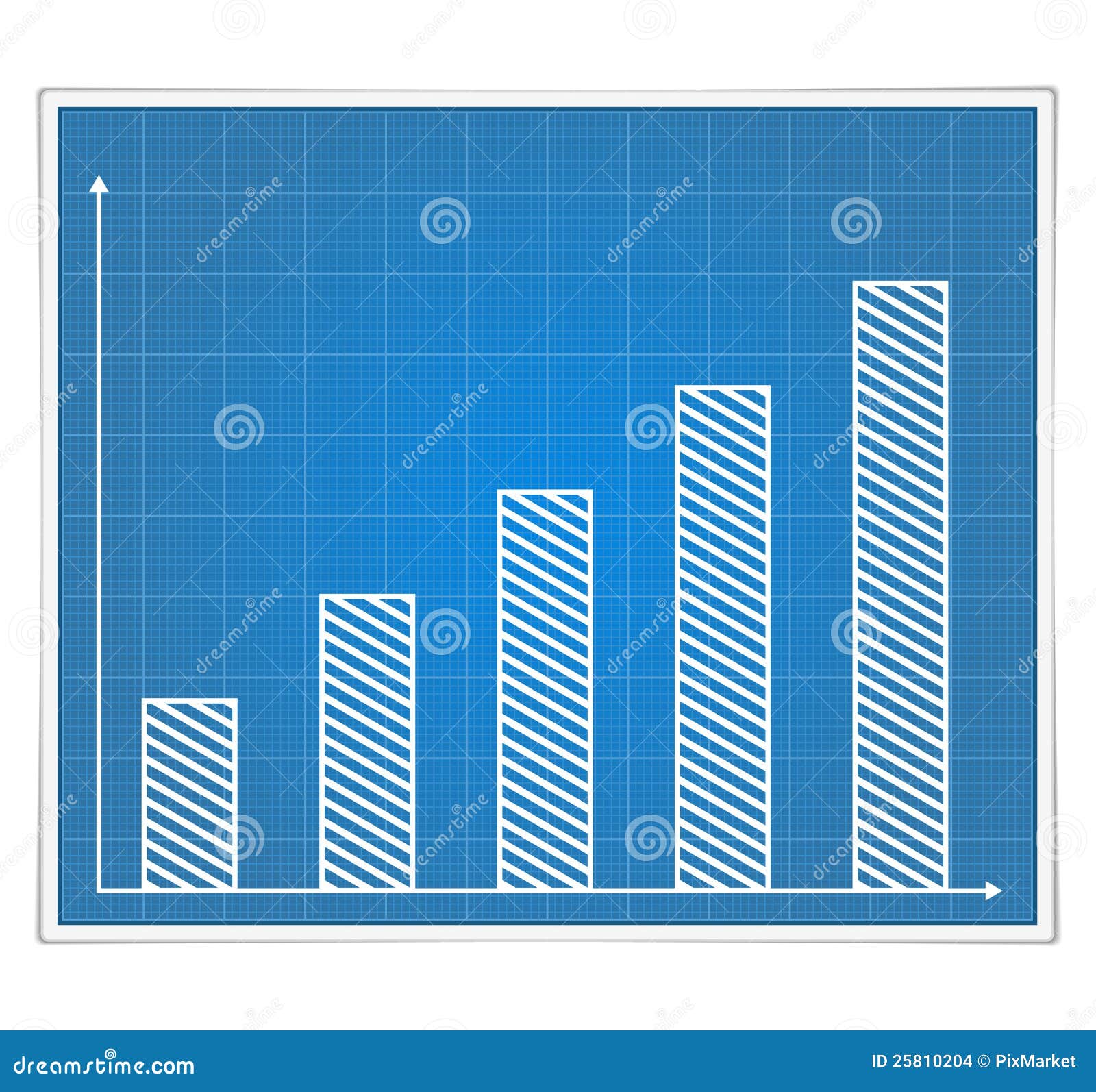Blueprint bar graph stock vector. Illustration of design - 25810204