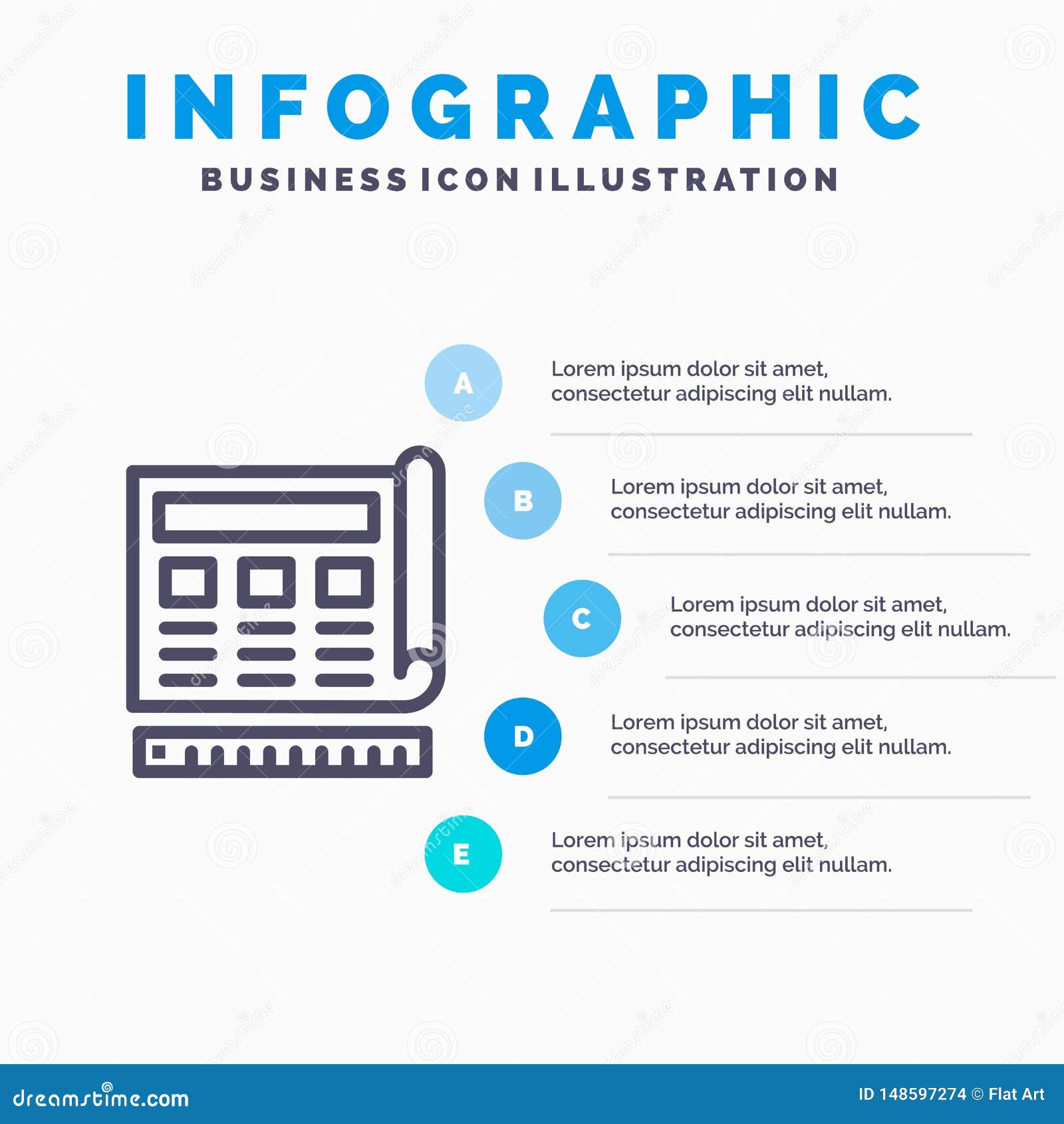 Blueprint, Blue, Print, Website, Web Blue Infographics Template 5 Steps ...