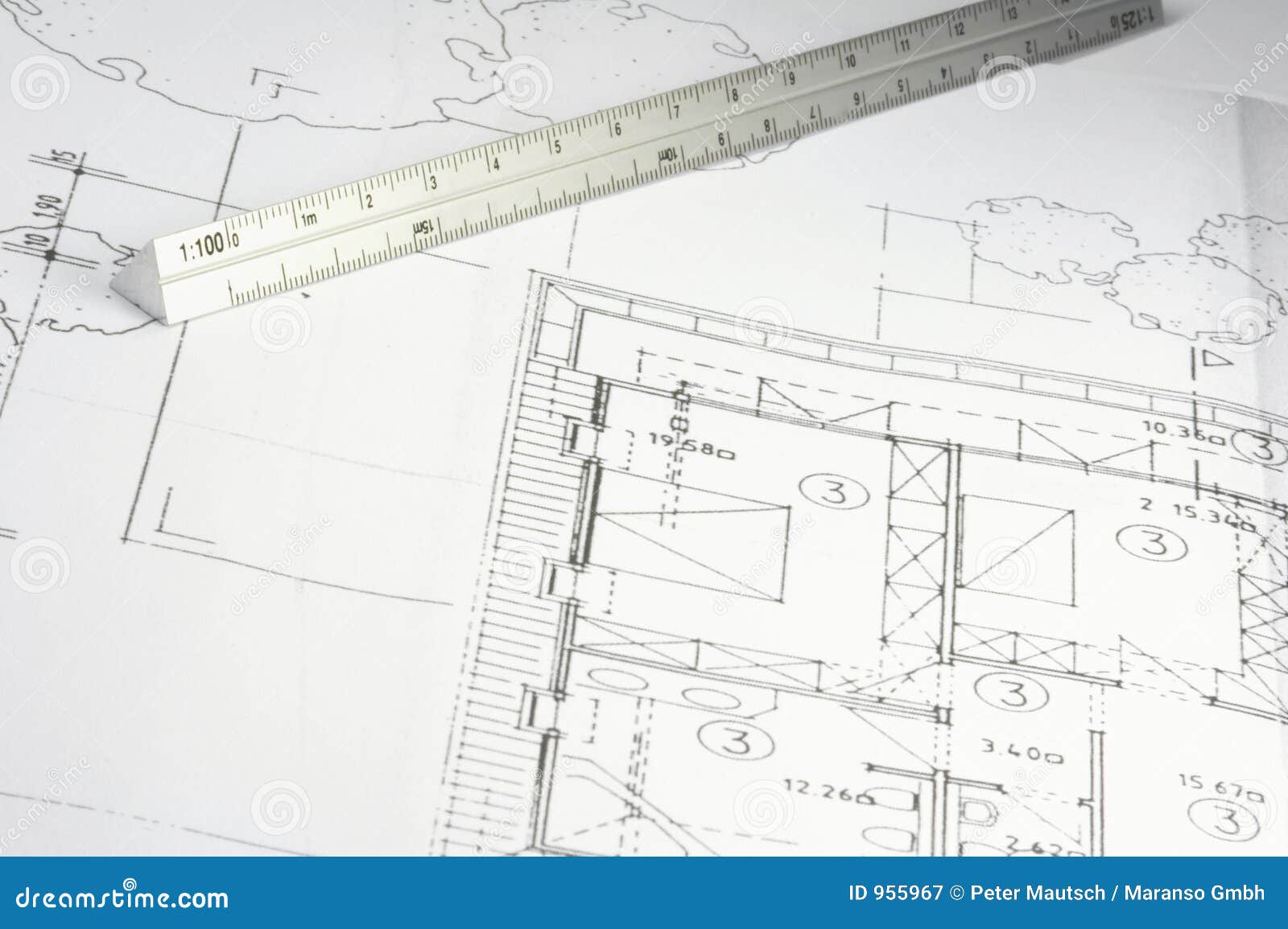 Blueprint of a building 04 stock image. Image of architecture - 955967