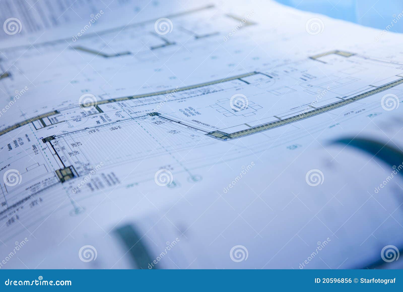 Blueprint of building stock photo. Image of drawing, building - 20596856