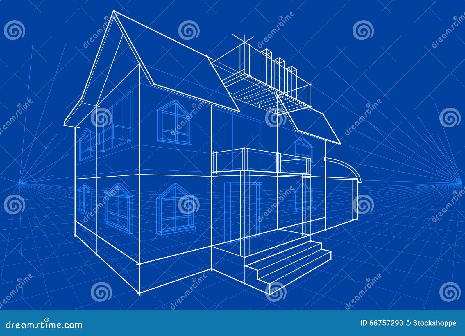 Blueprint of Building stock vector. Illustration of exterior - 66757290