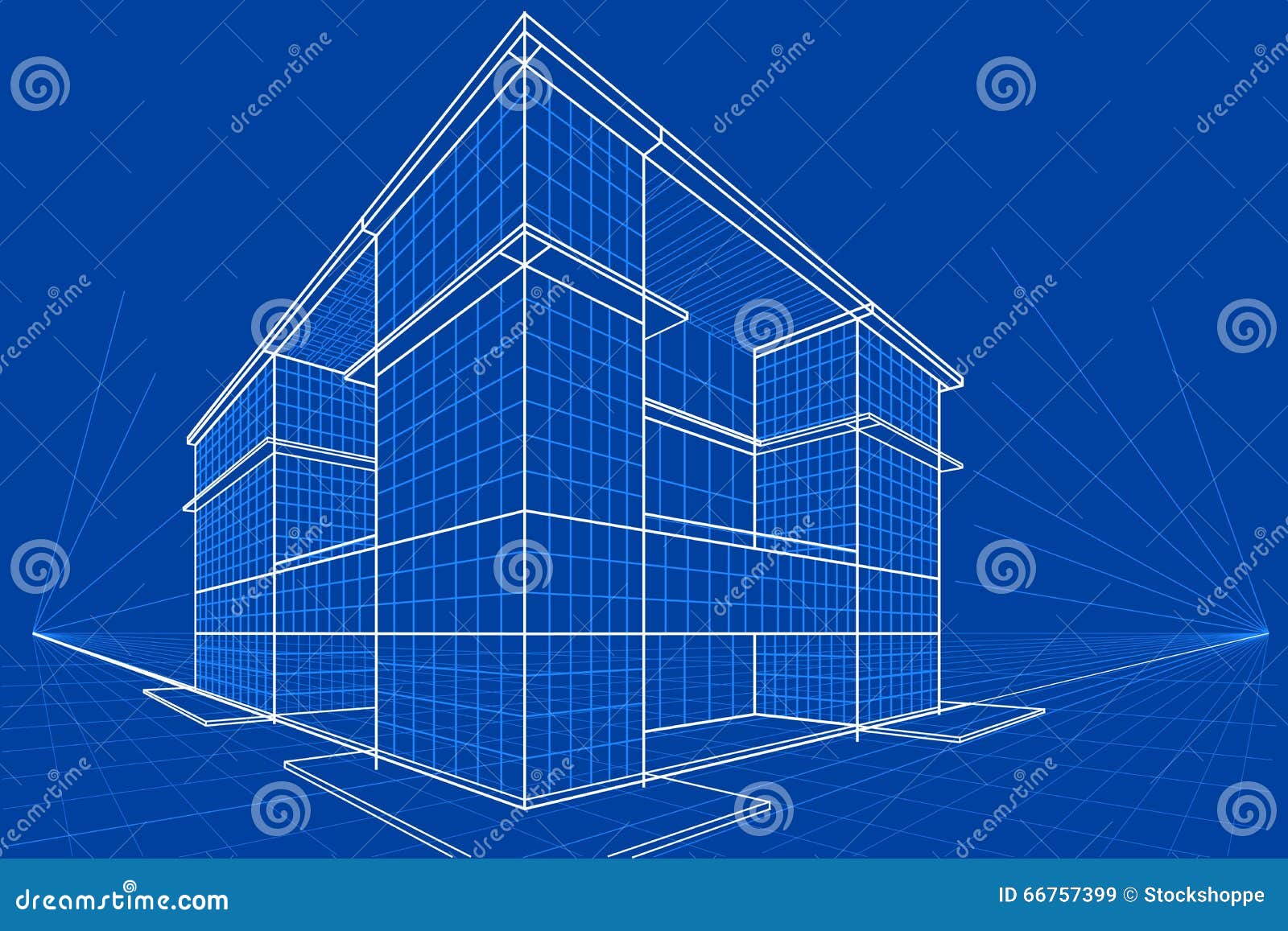 Blueprint of Building stock vector. Illustration of digital - 66757399
