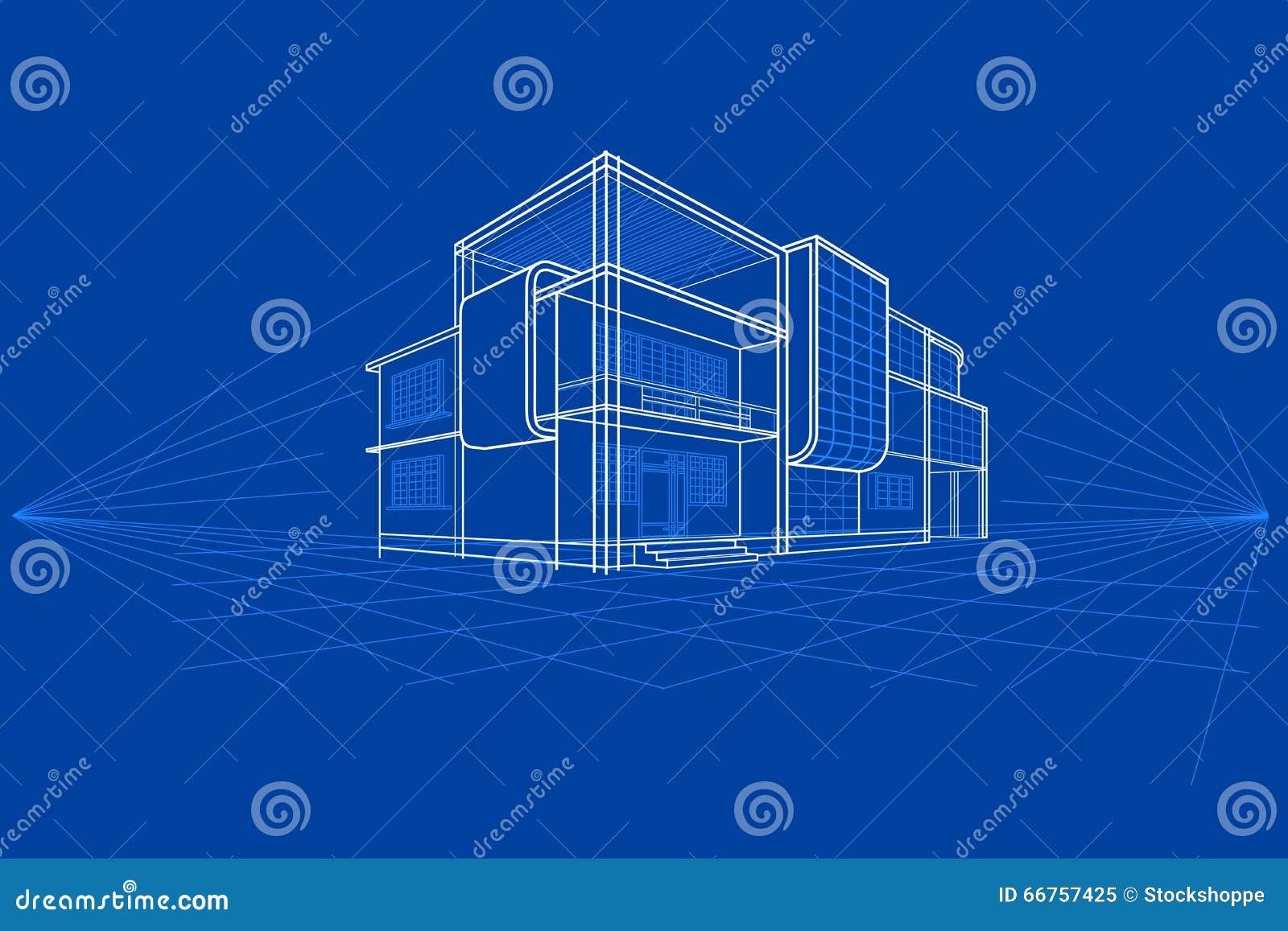 Blueprint of Building stock vector. Illustration of model - 66757425