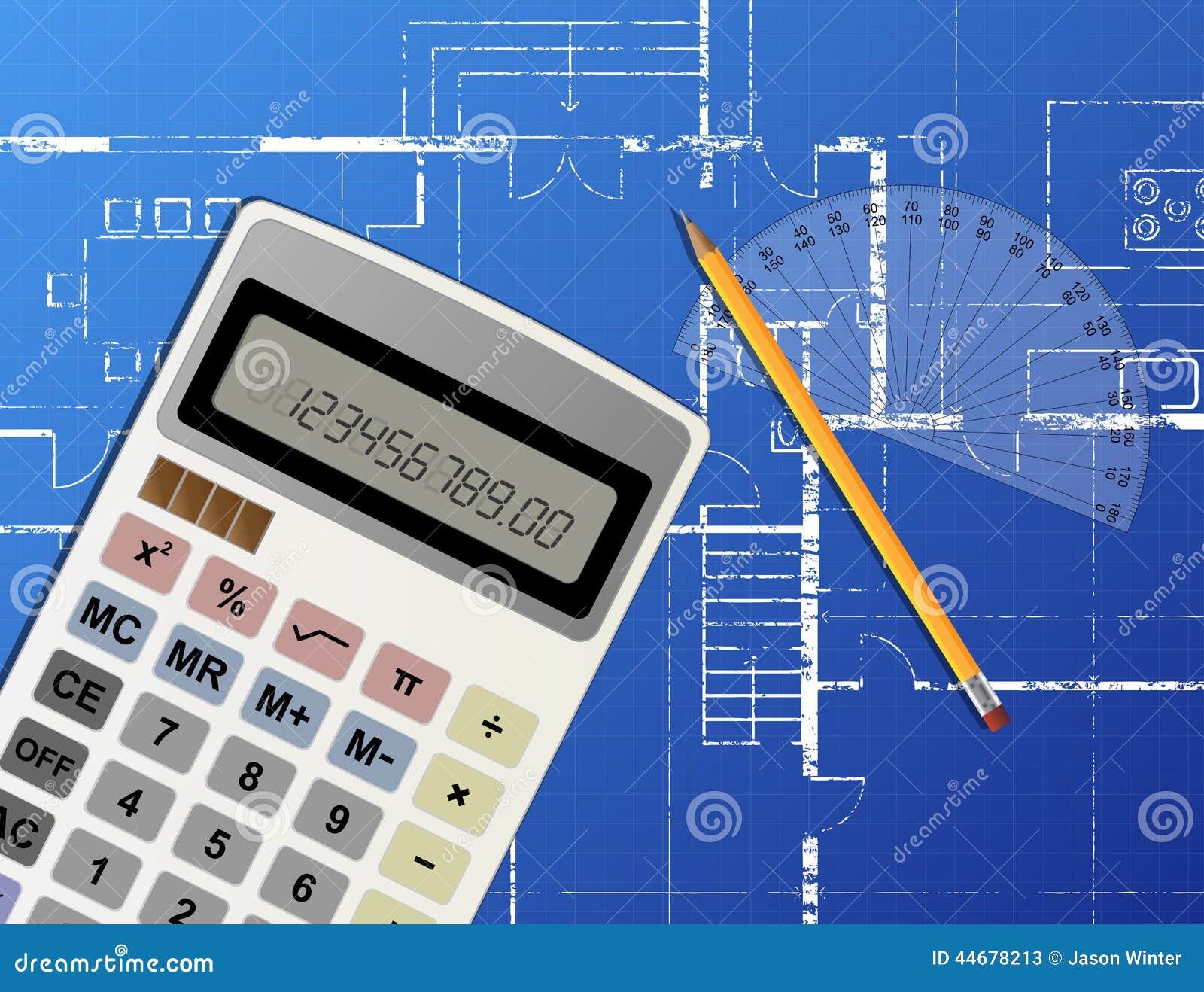 Blueprint Calculator stock vector. Illustration of geometry - 44678213