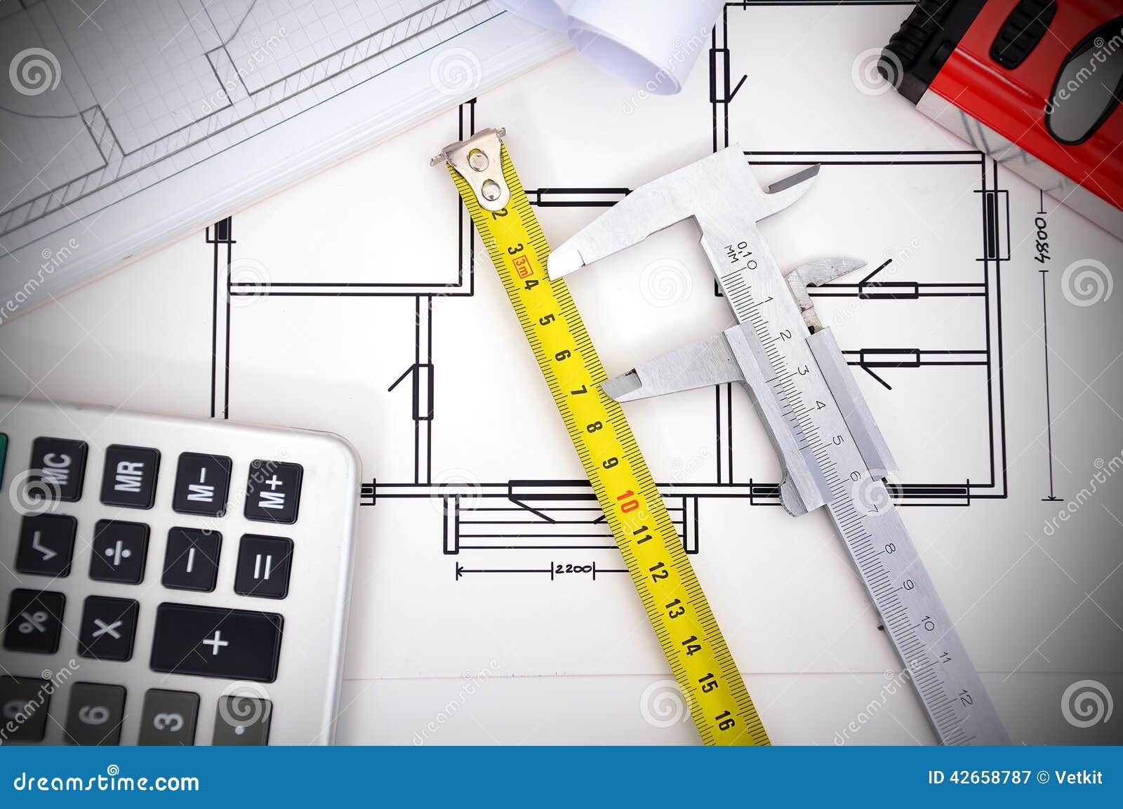 Blueprint stock image. Image of calculator, plan, engineering - 42658787